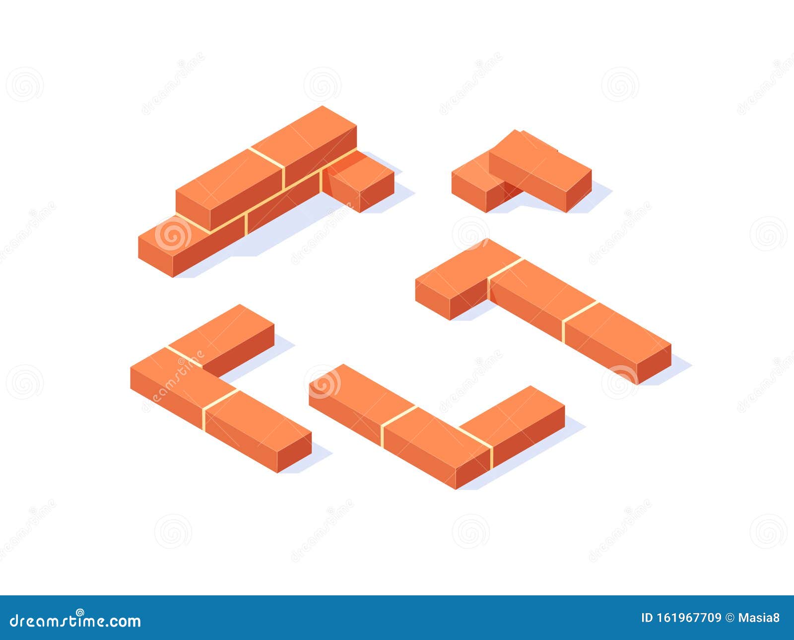 Vector Isometric Masonry Items in Flat Style Stock Vector ...