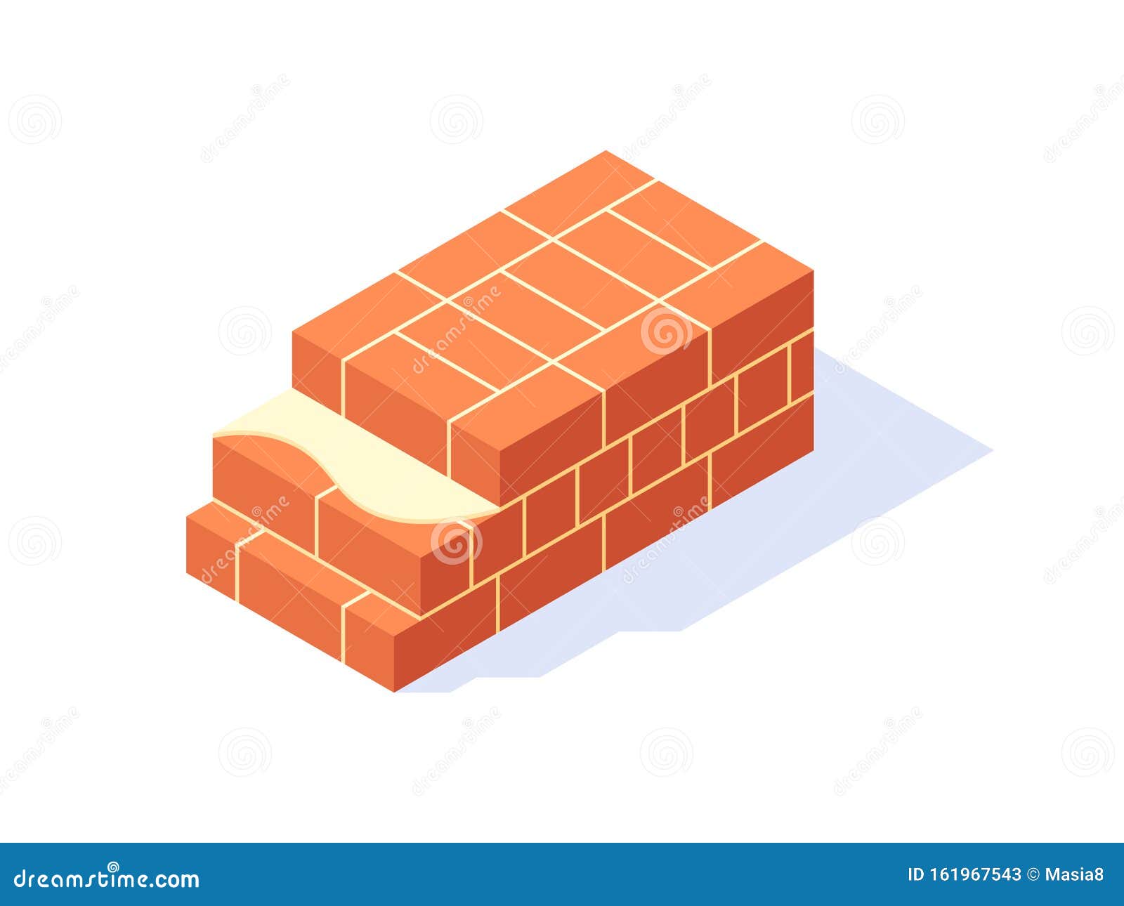 Vector Isometric Masonry Items in Flat Style Stock Vector ...