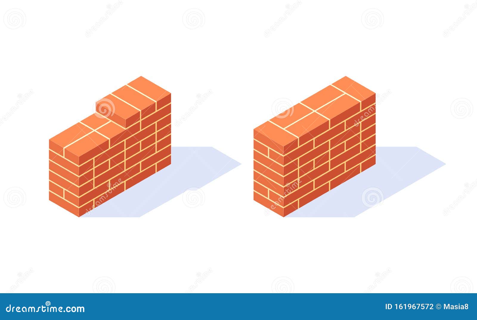 Vector Isometric Masonry Items in Flat Style Stock Vector ...