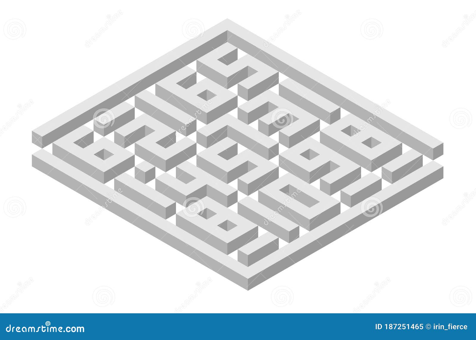 Vector Isometric Maze from Numbers. Grey Isometric Labyrinth on White ... Vector Isometric Maze from Numbers. Grey Isometric Labyrinth on White ...