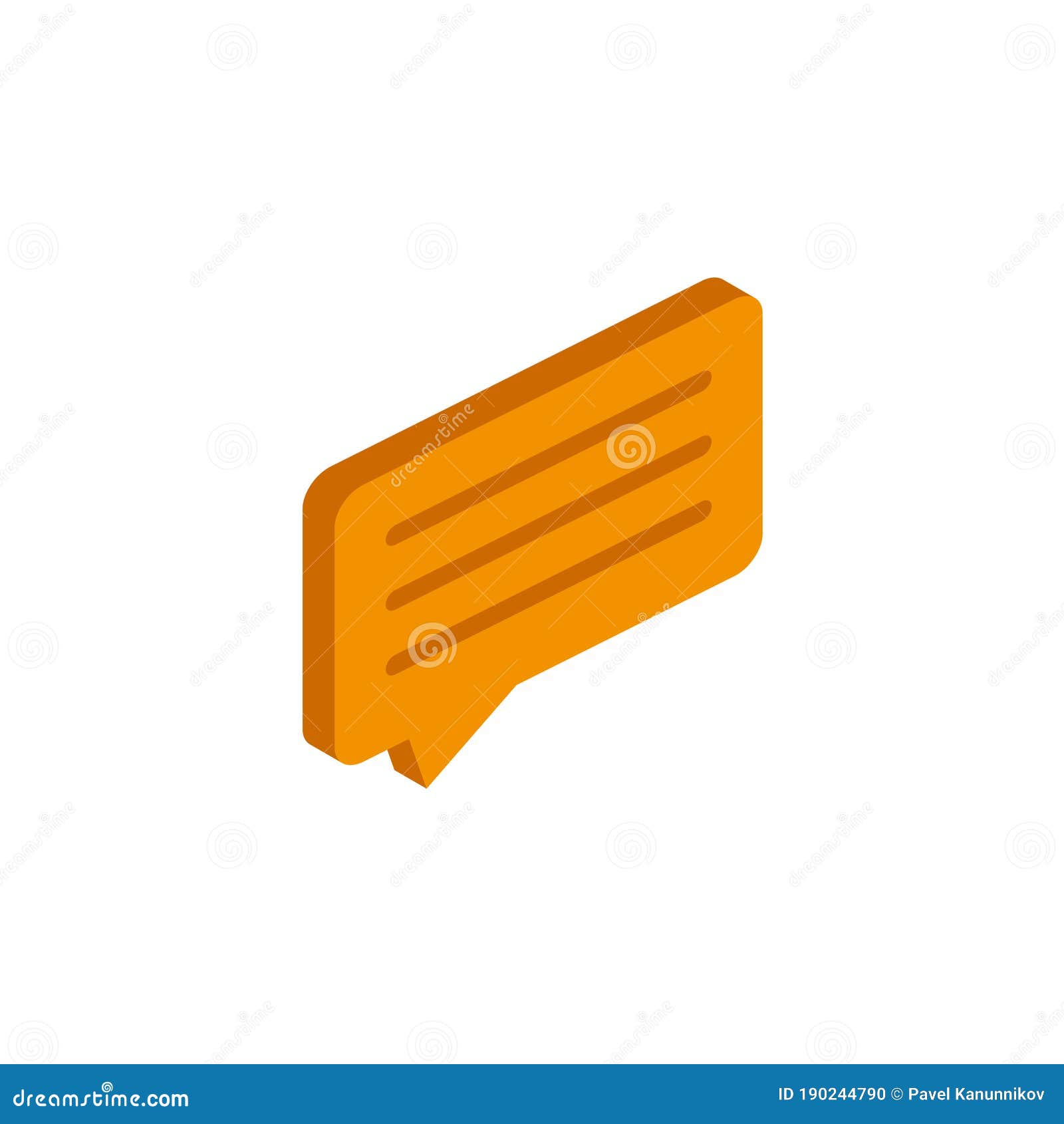 Vector Isometric Message Icon on a White Background Stock Illustration ...