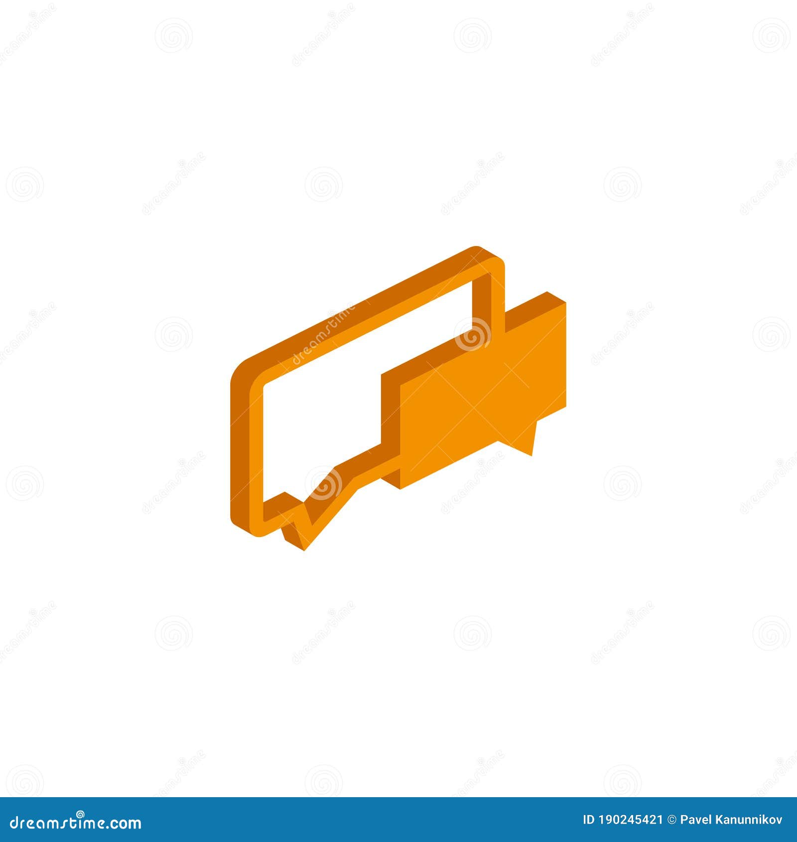 Vector Isometric Message Icon on a White Background Stock Illustration ...