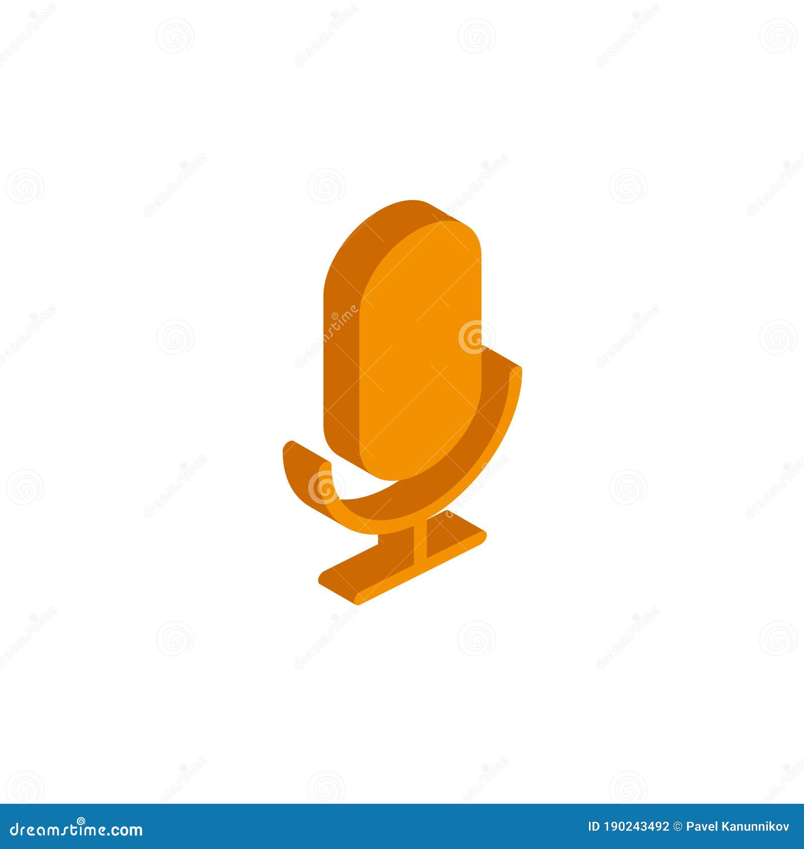 Isometric Microphone Icon Isolated On Blue And Purple Background. On ...