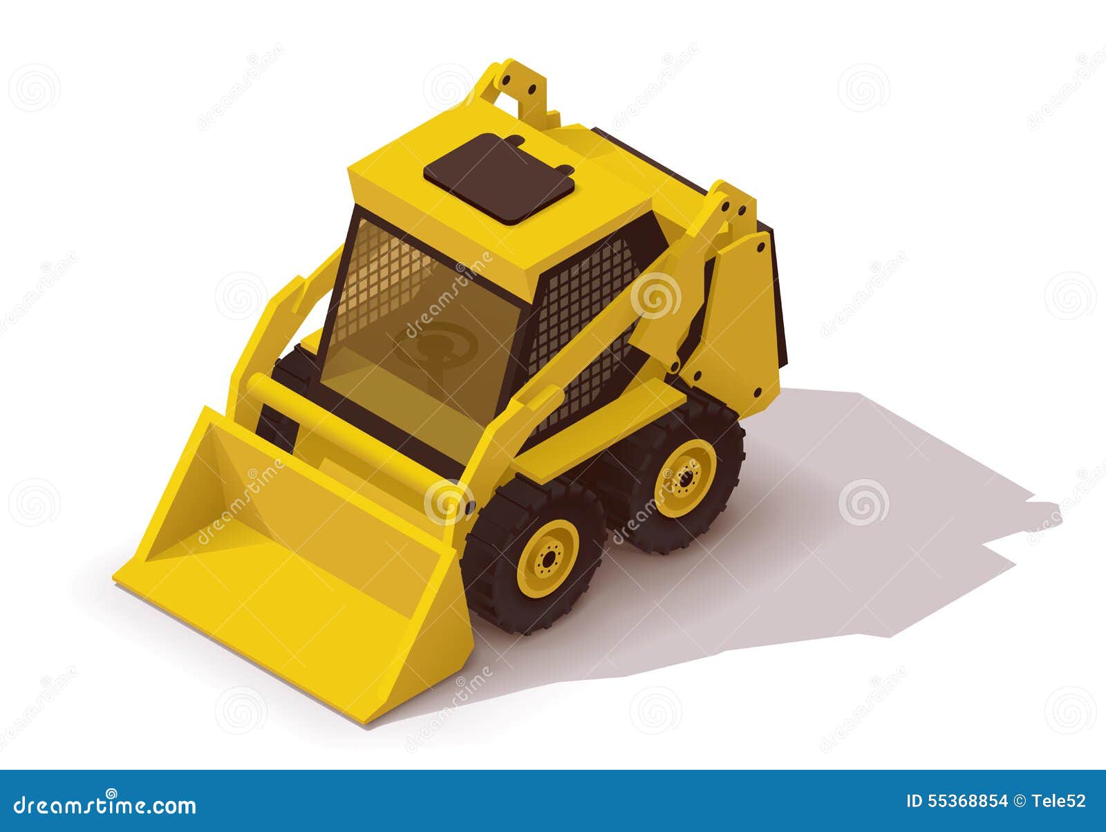 Vector Isometric Mini Loader Stock Vector - Illustration of mover ...