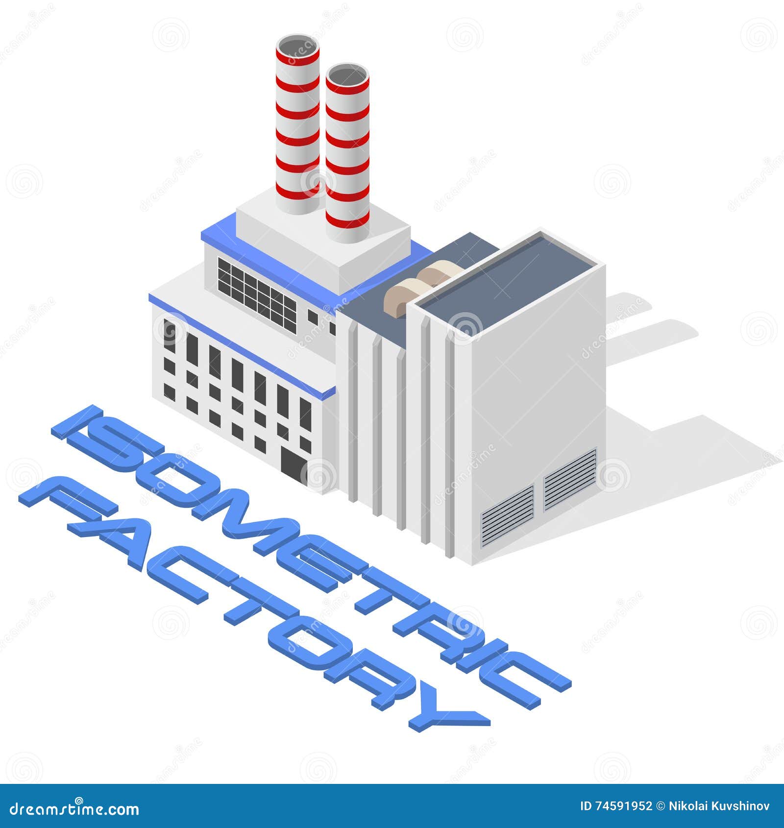 Vector Isometric Modern Factory Stock Vector - Illustration of coal ...