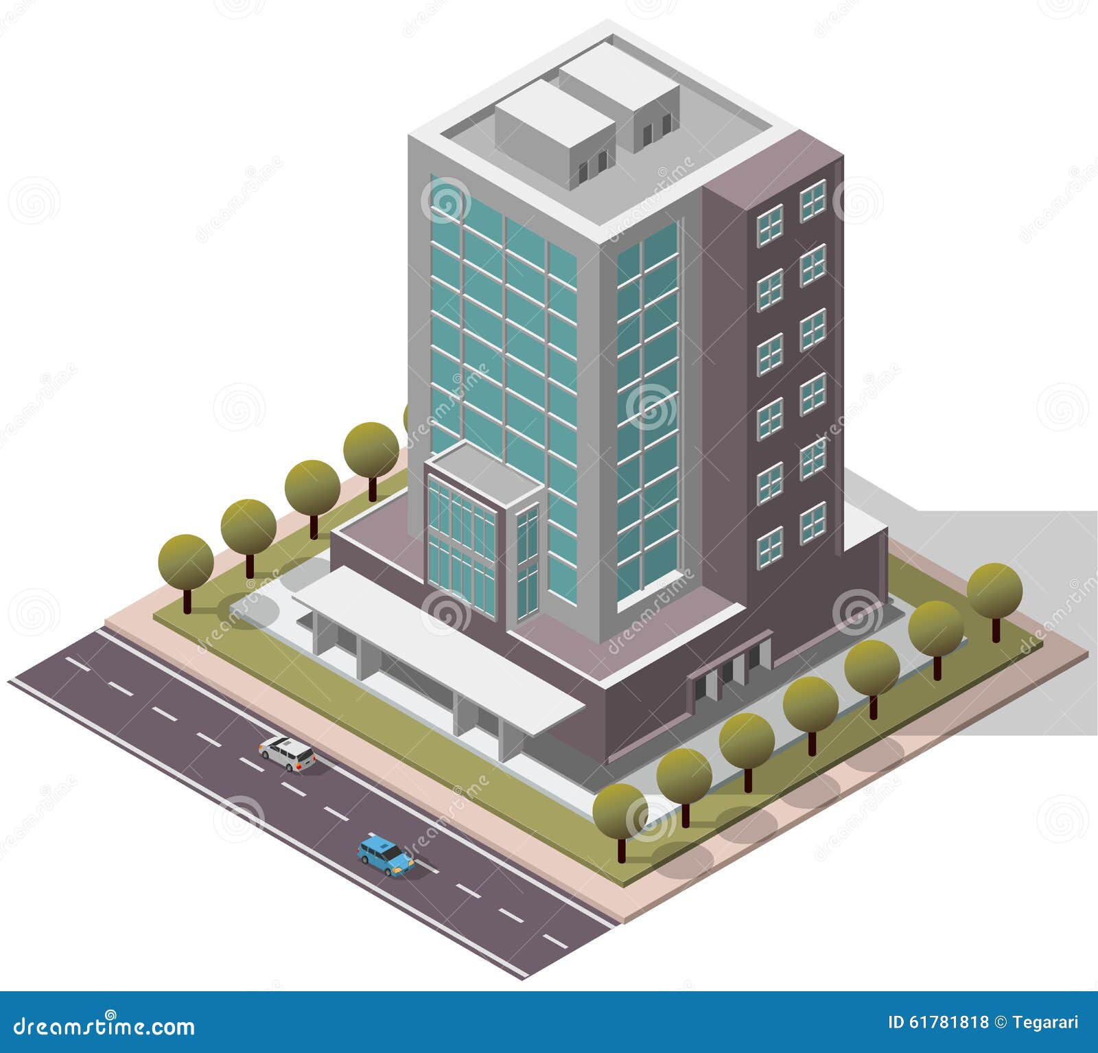 Vector Isometric Office Workplace Building Stock Vector - Illustration ...