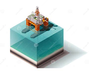 Vector isometric oil rig stock vector. Illustration of infographic ...