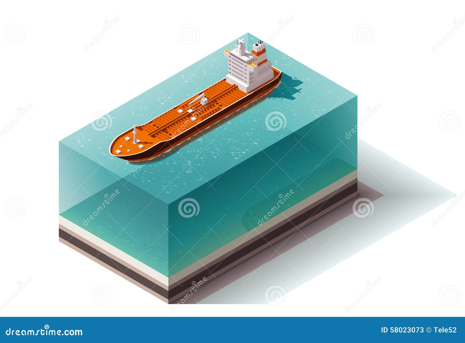 Vector Isometric Oil Tanker Ship Stock Vector - Illustration of ...