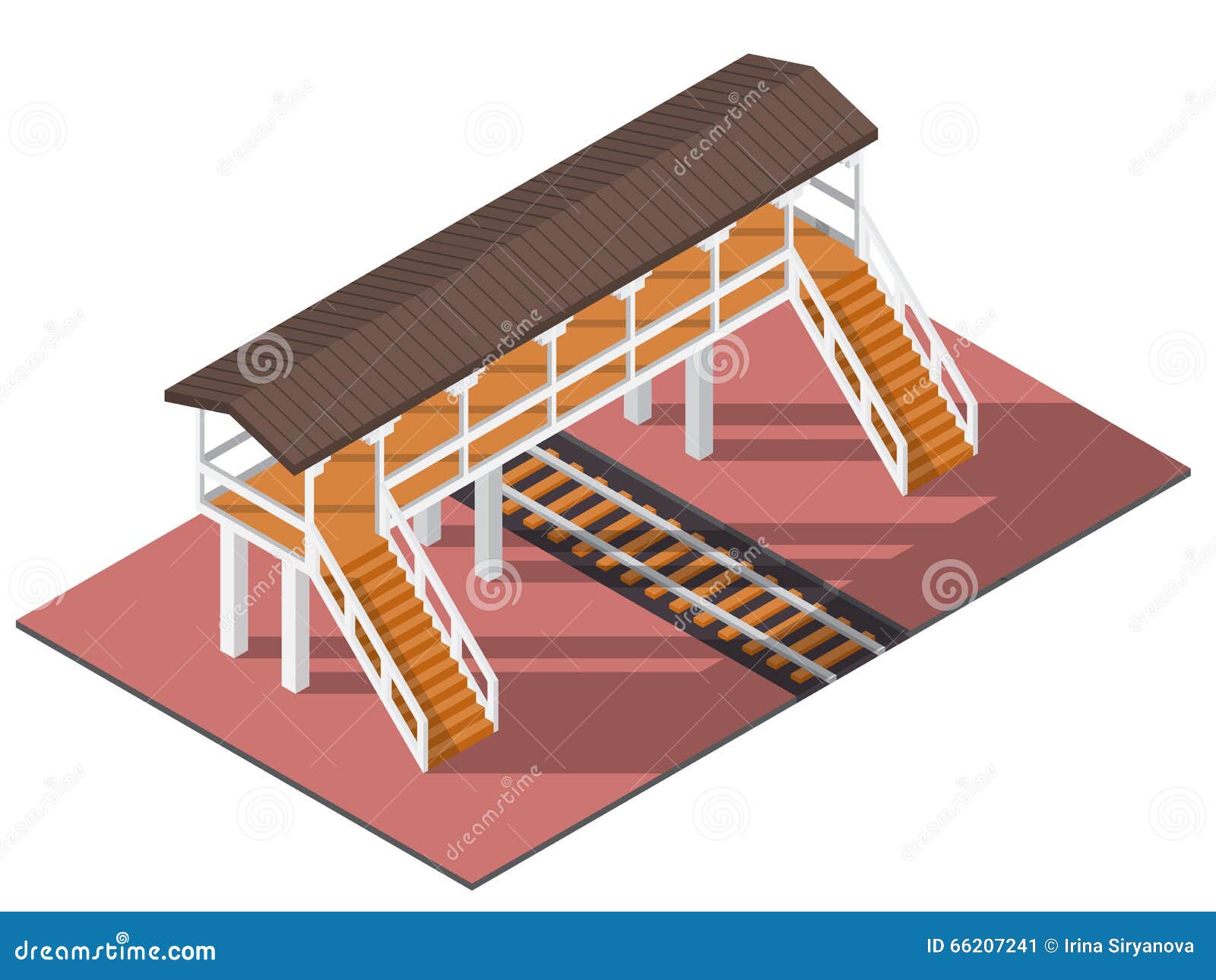 Vector isometric overpass stock vector. Illustration of road - 66207241