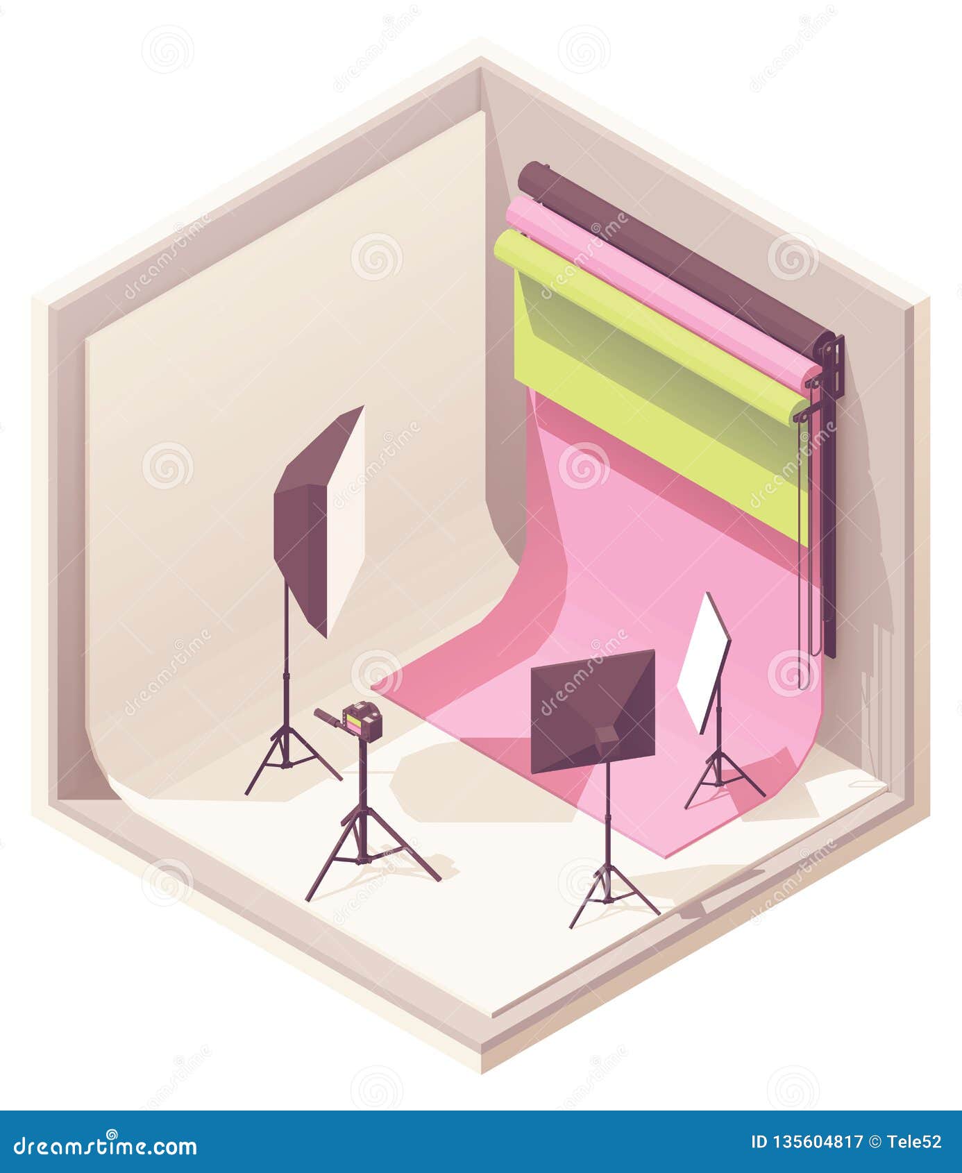 Vector Isometric Photo Studio Stock Vector - Illustration of light ...