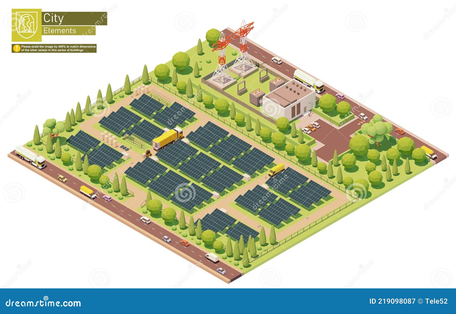 Vector Isometric Photovoltaic Solar Energy Plant Stock Vector ...