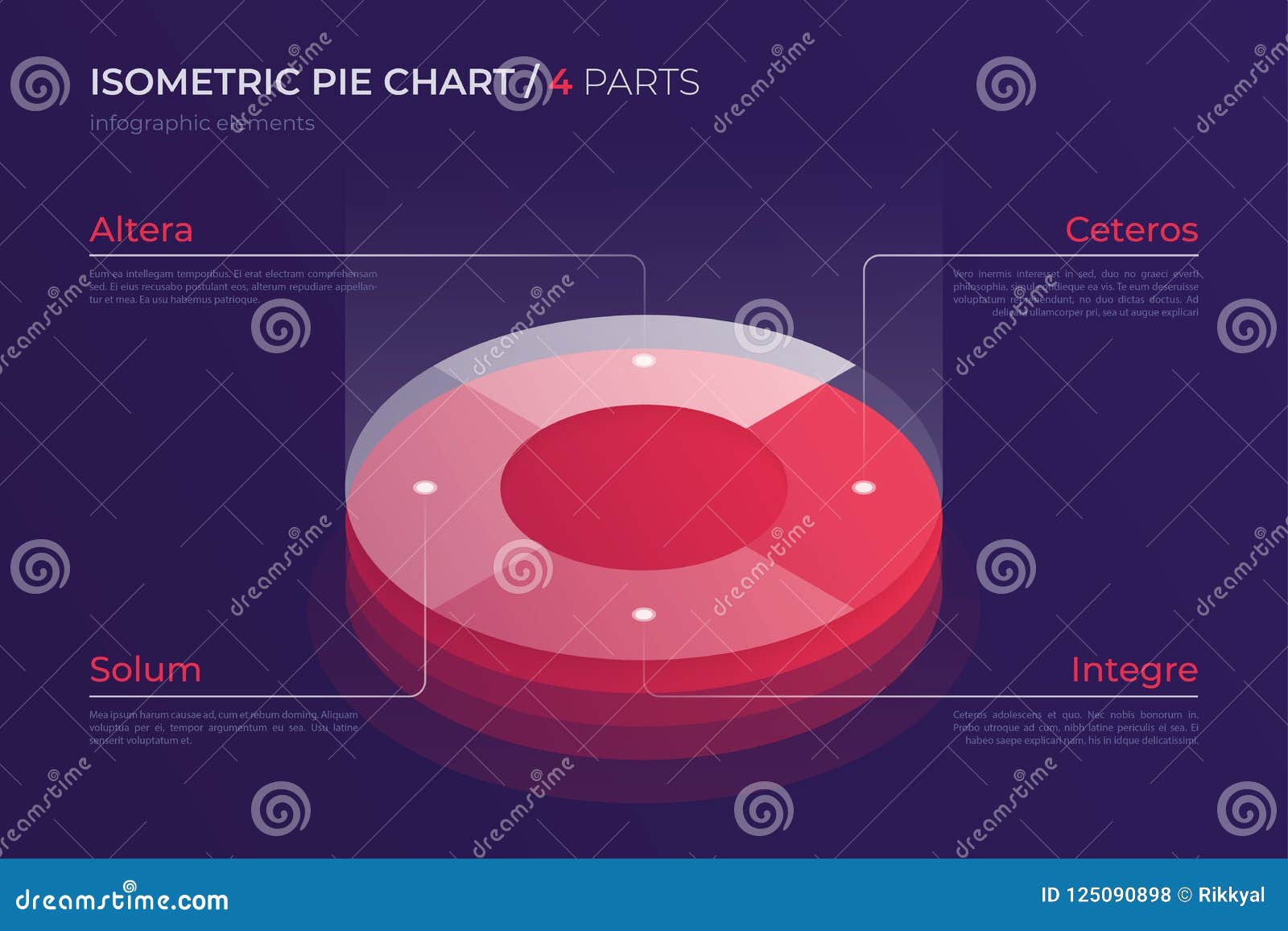 Vector Isometric Pie Chart Design, Modern Template for Creating Stock ...