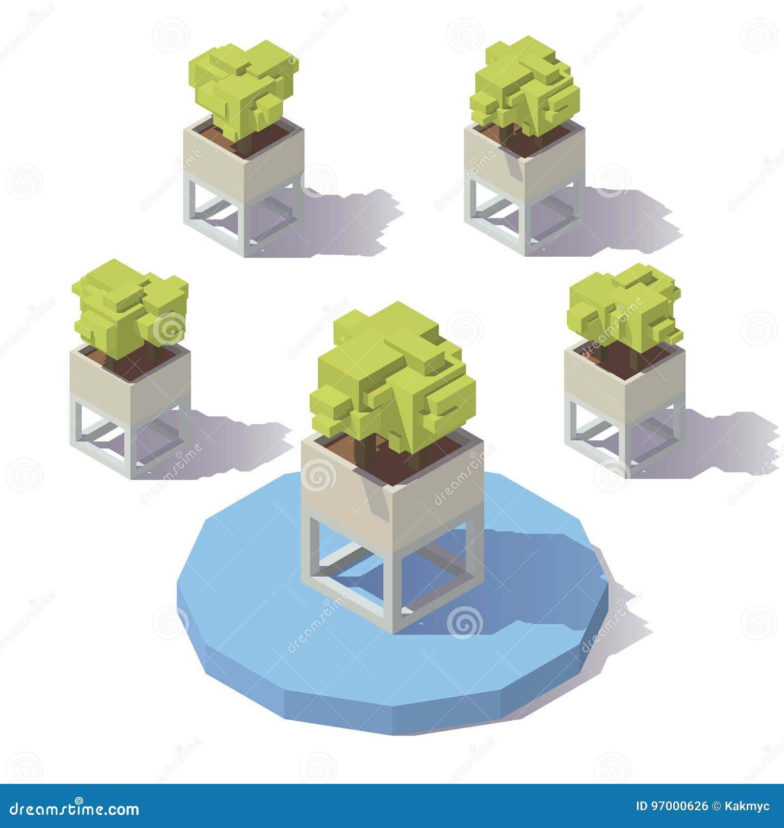 Vector isometric plant pot stock vector. Illustration of flat - 97000626