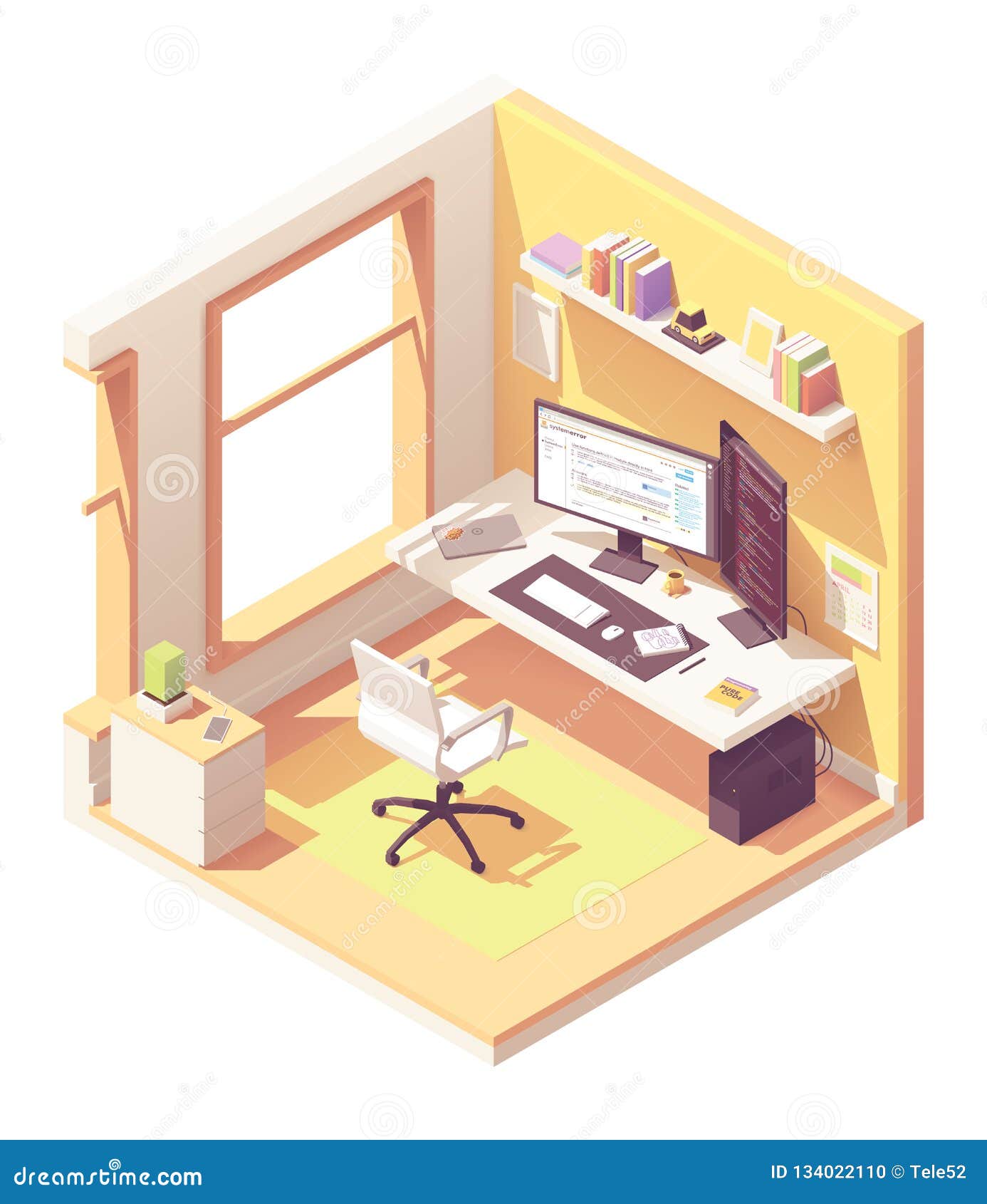 Vector Isometric Programmer Workplace Stock Vector Illustration Of Smartphone Interior 134022110