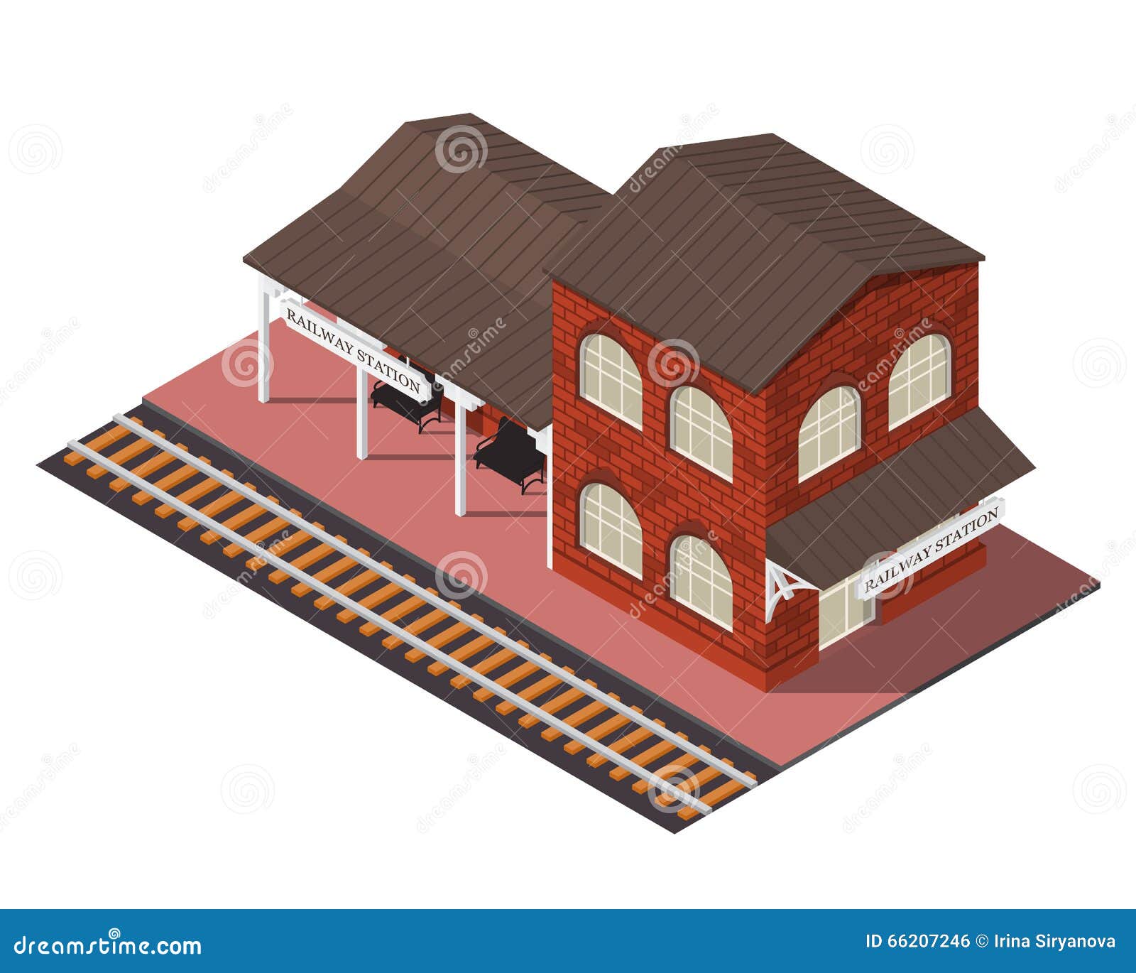 Isometric Railway Flowchart Vector Illustration | CartoonDealer.com ...