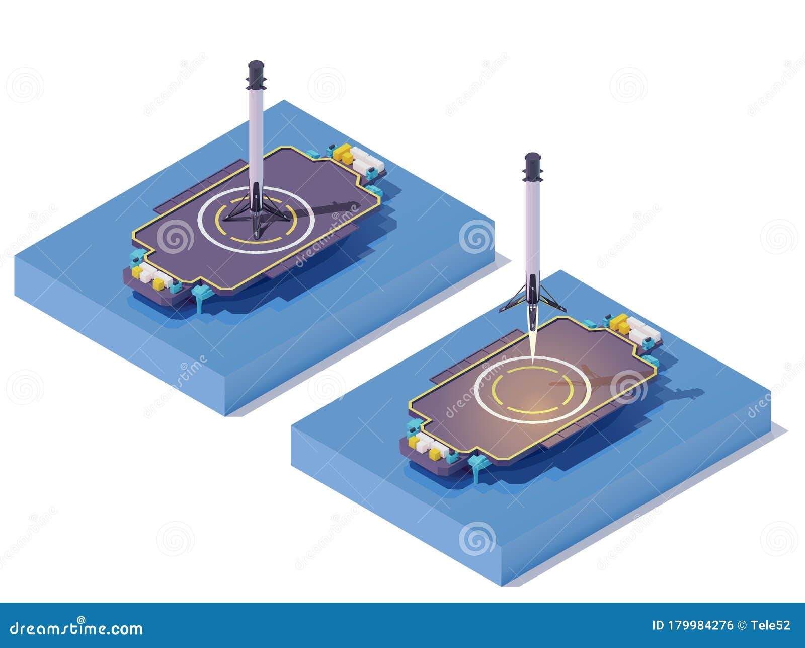 Isometric Rocket Salvo Fire System On A Wheeled Landing Gear. Rocket ...