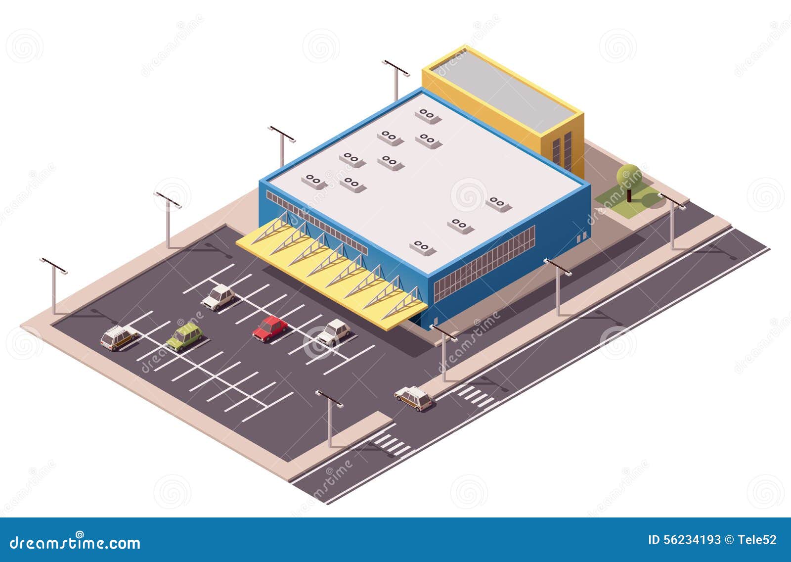 Vector Isometric Shopping Mall Stock Vector - Illustration of pictogram ...
