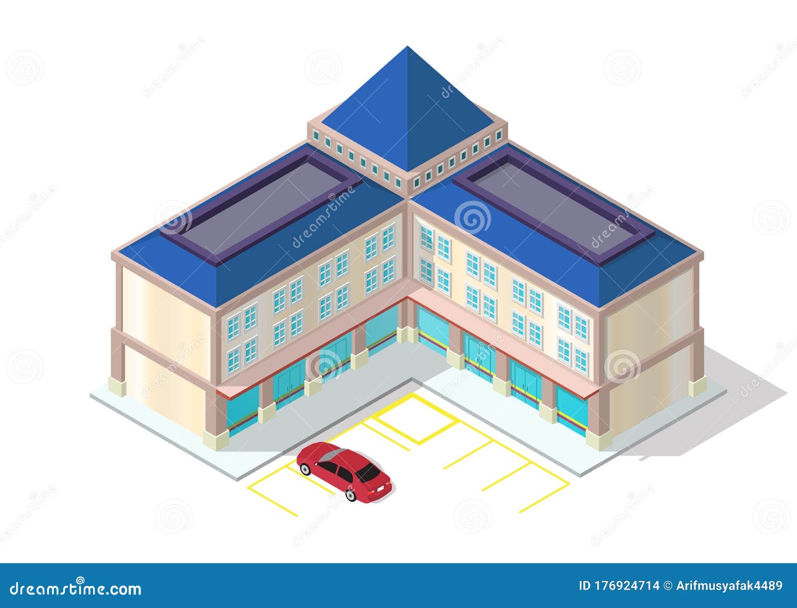 Vector Isometric Shopping Mall Stock Illustration - Illustration of ...