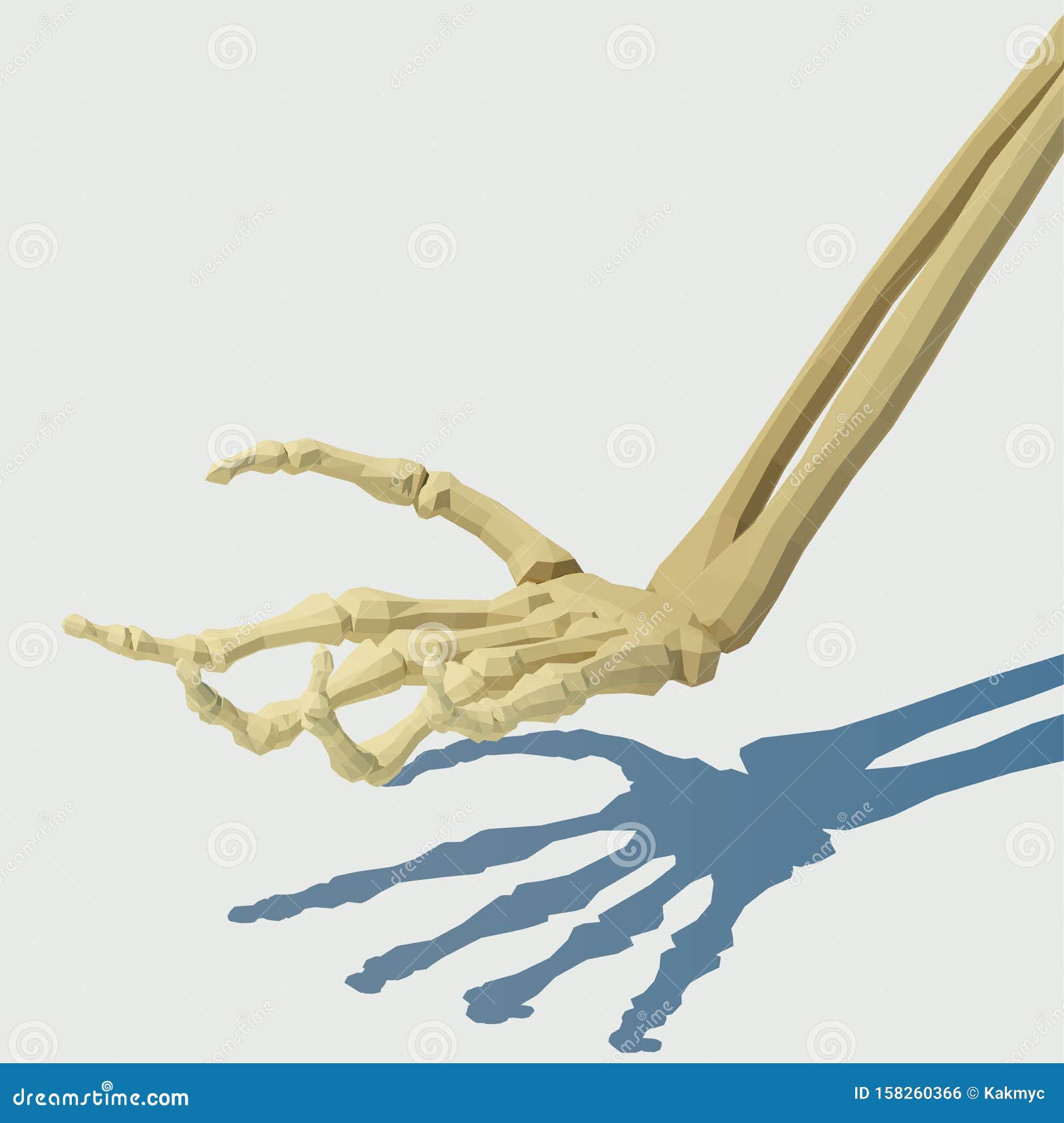 Vector Isometric Skeleton Hand. Illustration for Halloween Stock Vector ...