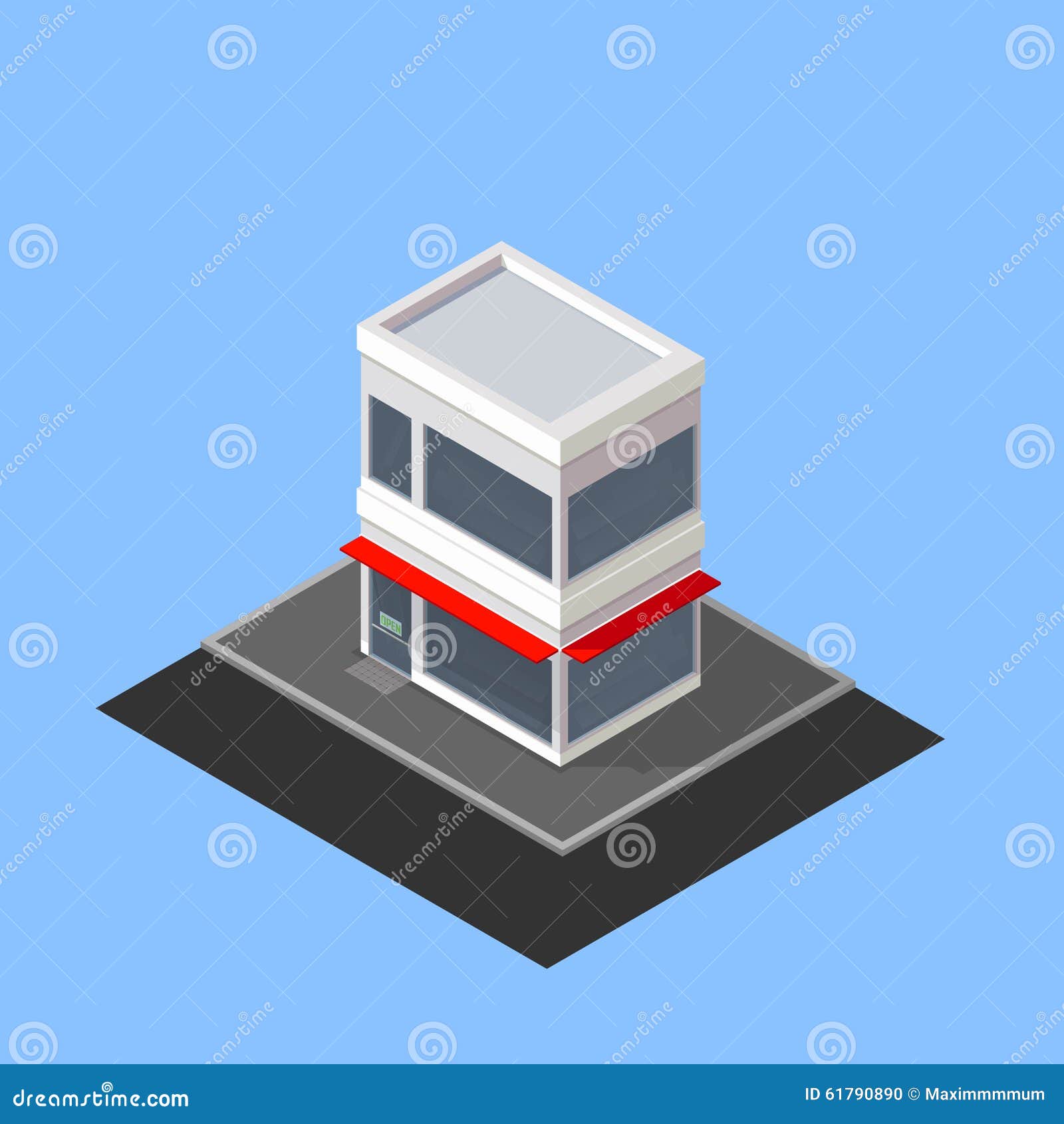 Vector Isometric Store Building Stock Vector - Illustration of ...