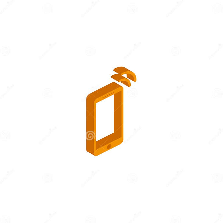 Vector Isometric Telephone Icon on a White Background Stock ...