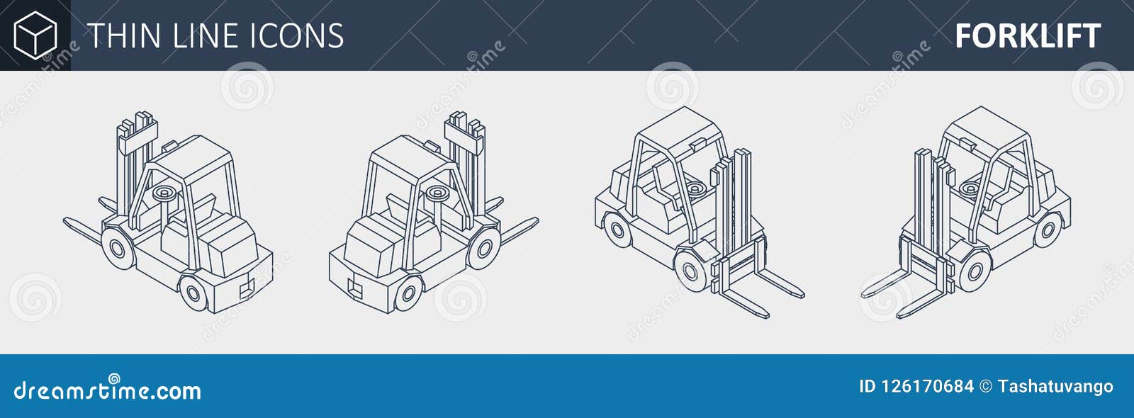 Isometric Vector Forklift Truck. Stock Vector - Illustration of ...