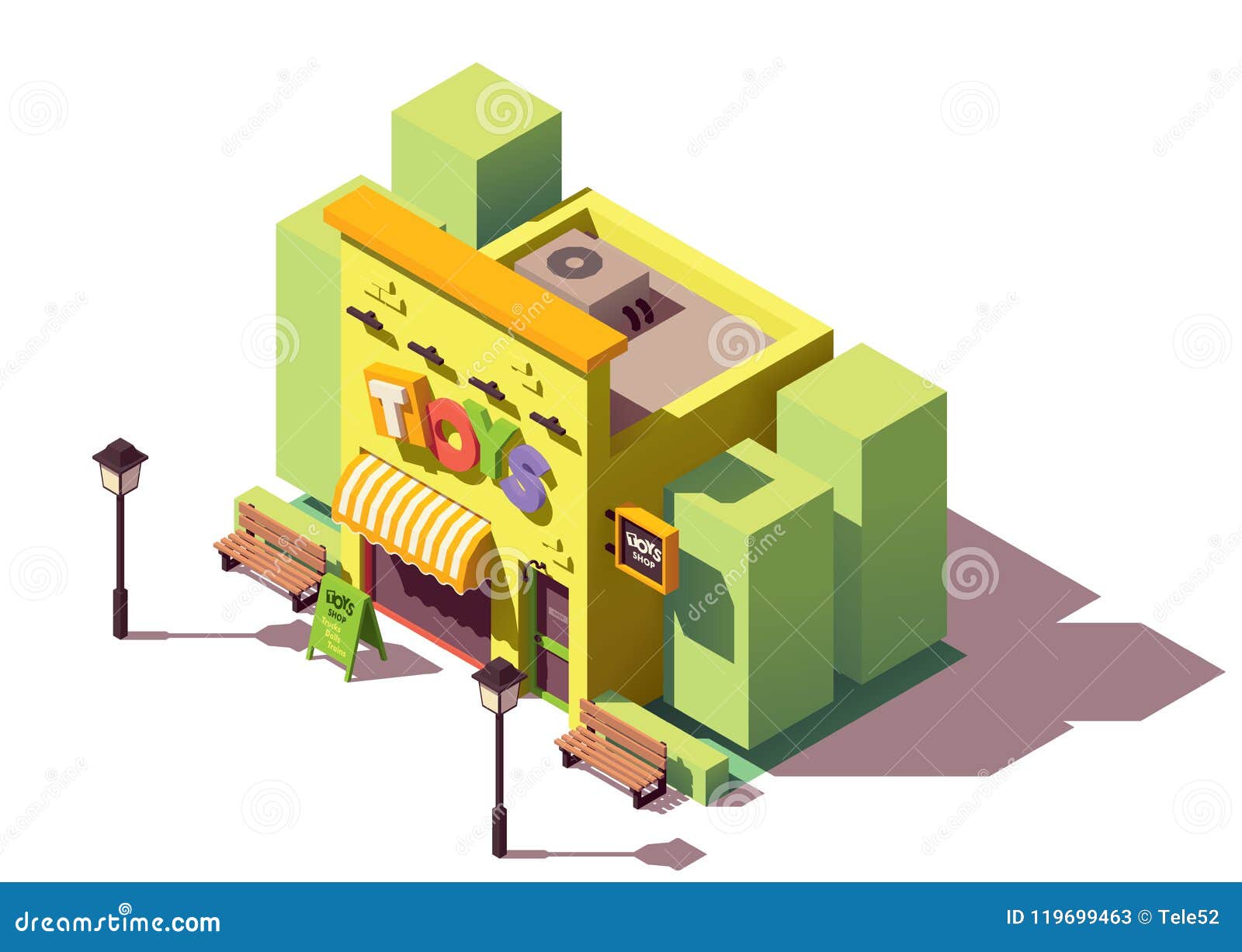 Vector isometric toy store stock vector. Illustration of cute - 119699463