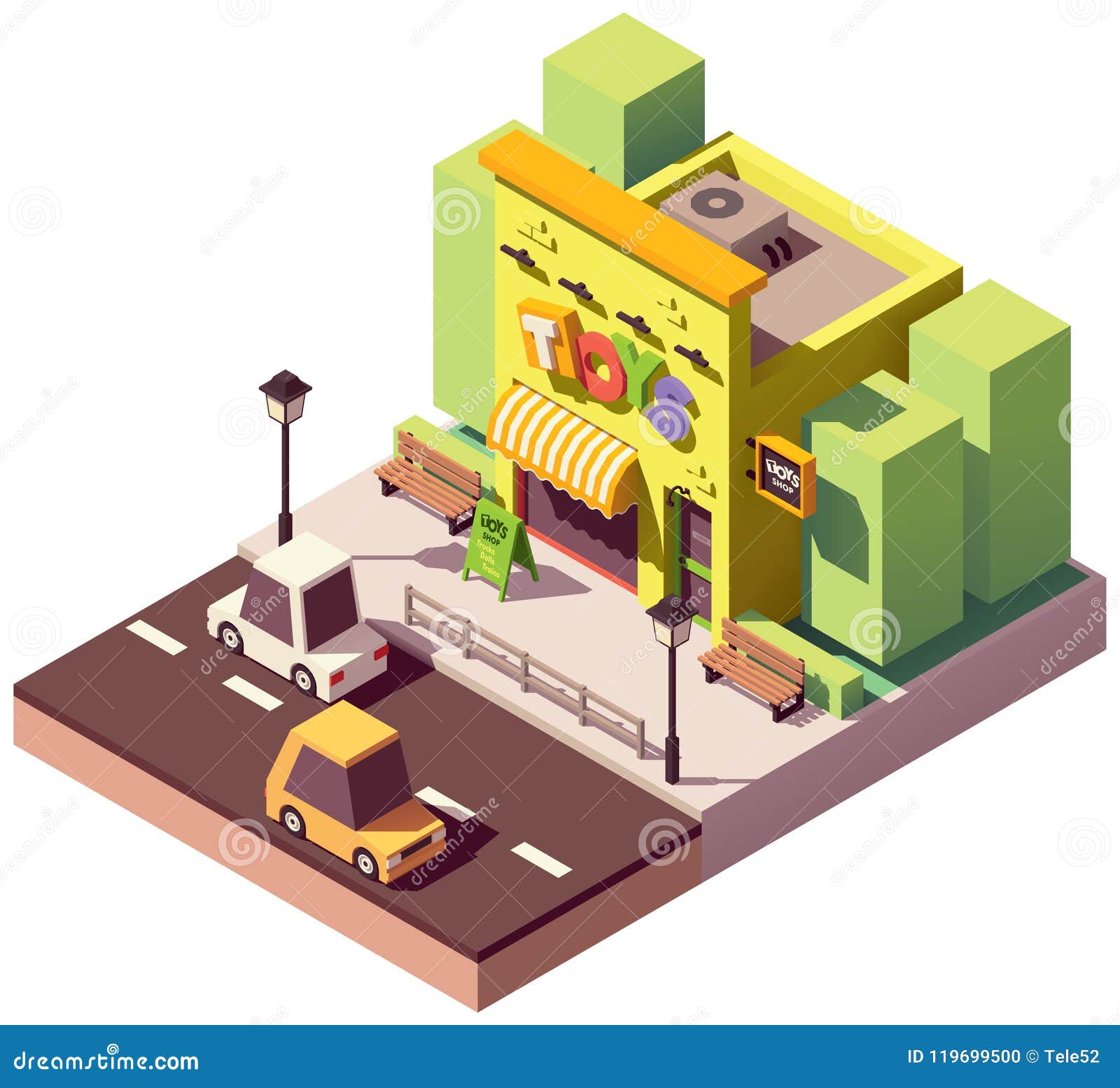 Vector isometric toy store stock vector. Illustration of architecture ...