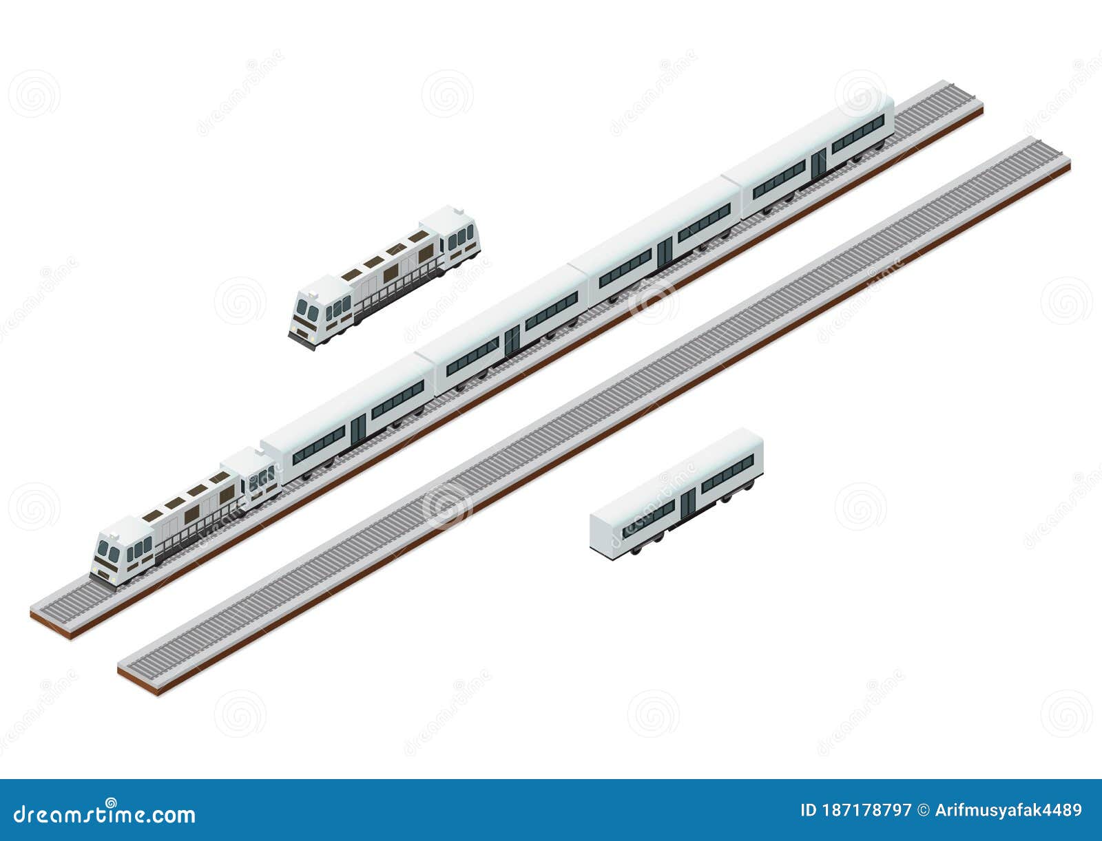 Isometric Train Locomotive. Vector Illustration. Outline Cargo Train ...