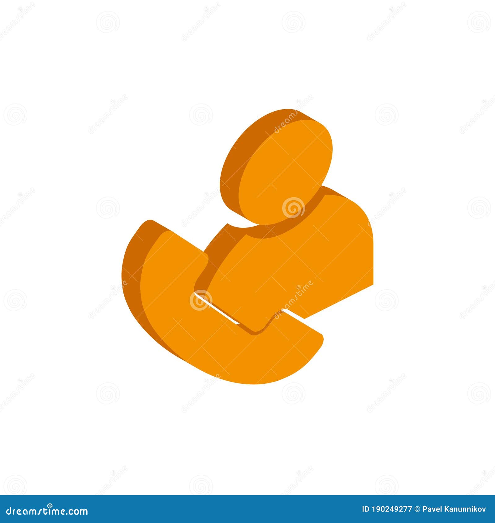 Vector Isometric User Icon on a White Background Stock Illustration ...