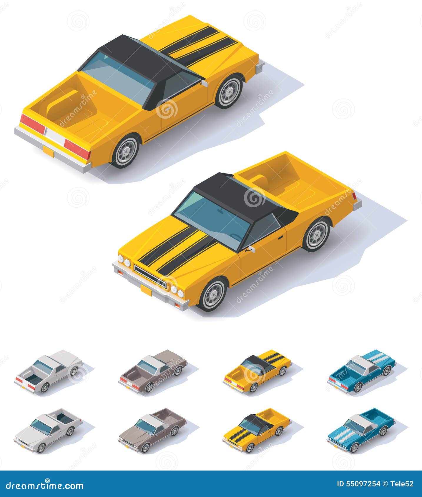 Vector Isometric Utility Coupe Car Stock Vector - Illustration of ...