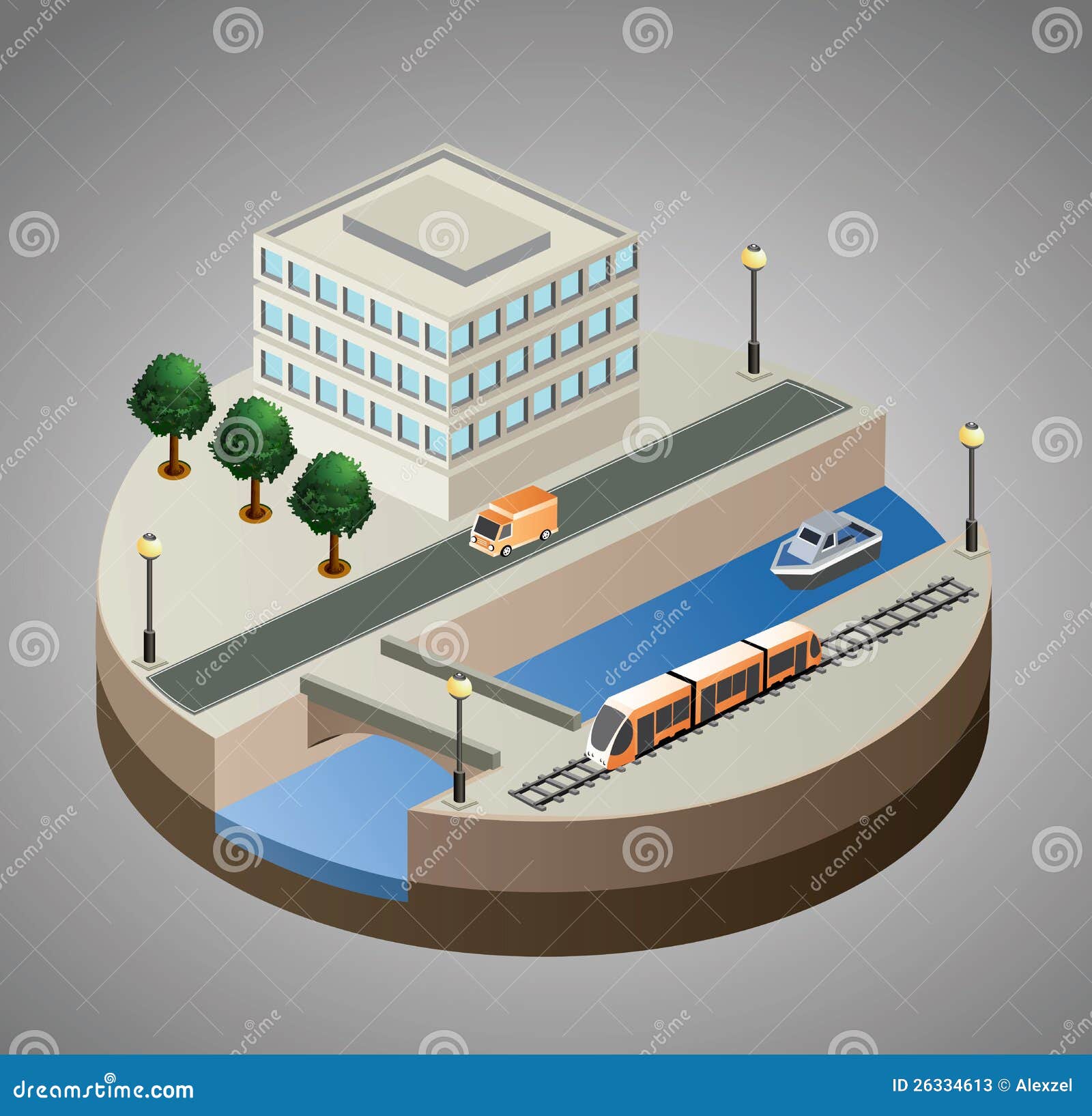 Vector isometric view stock vector. Illustration of street - 26334613