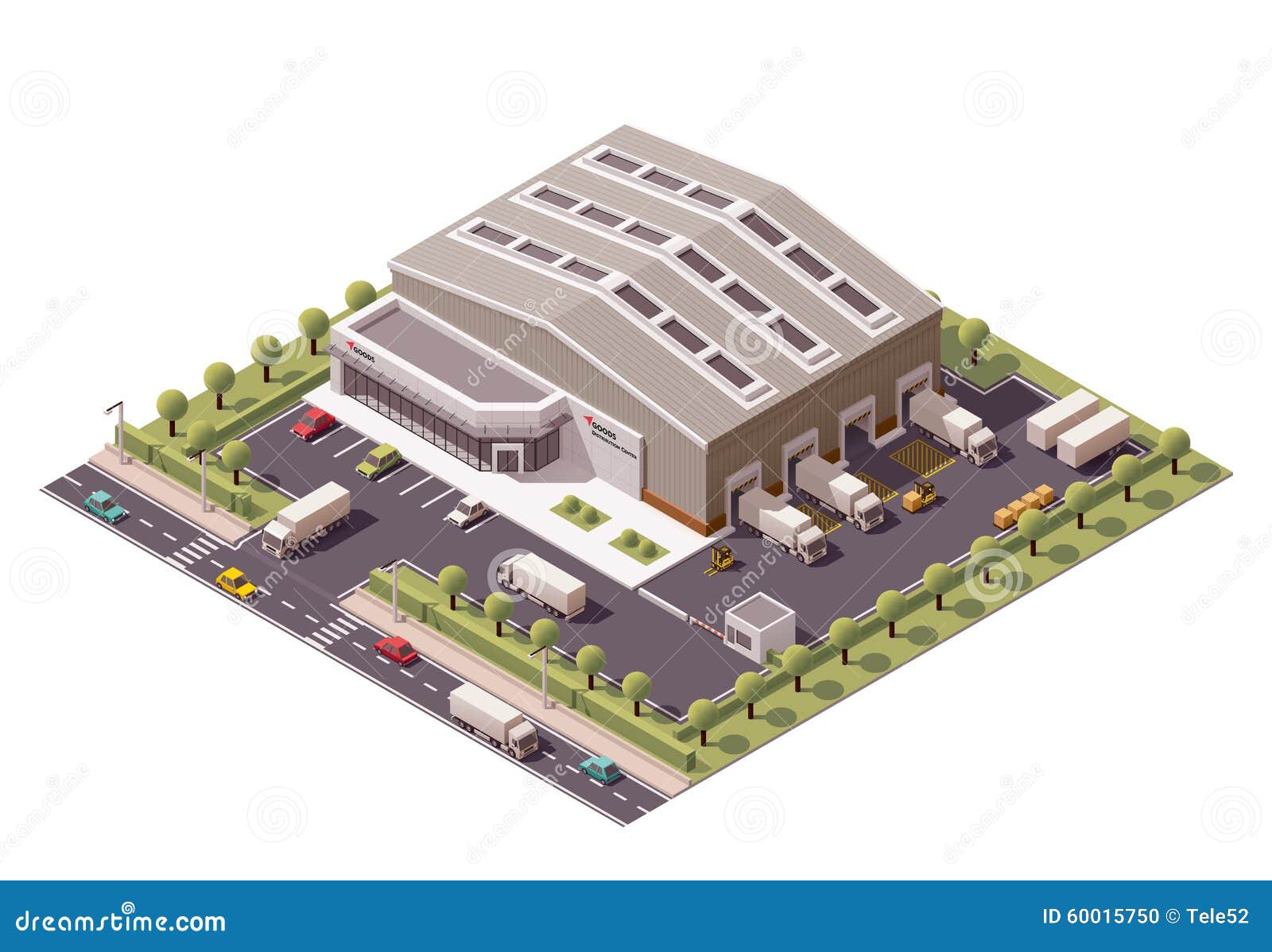 Warehouse Isometric 3D Warehouse Interior Map Illustration With ...