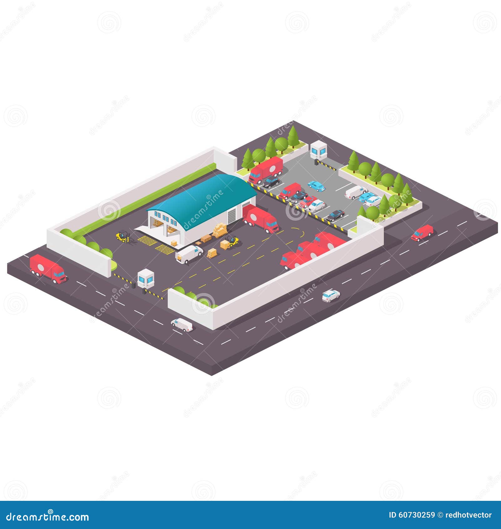 Vector Isometric Warehouse Building Icon Stock Illustration ...