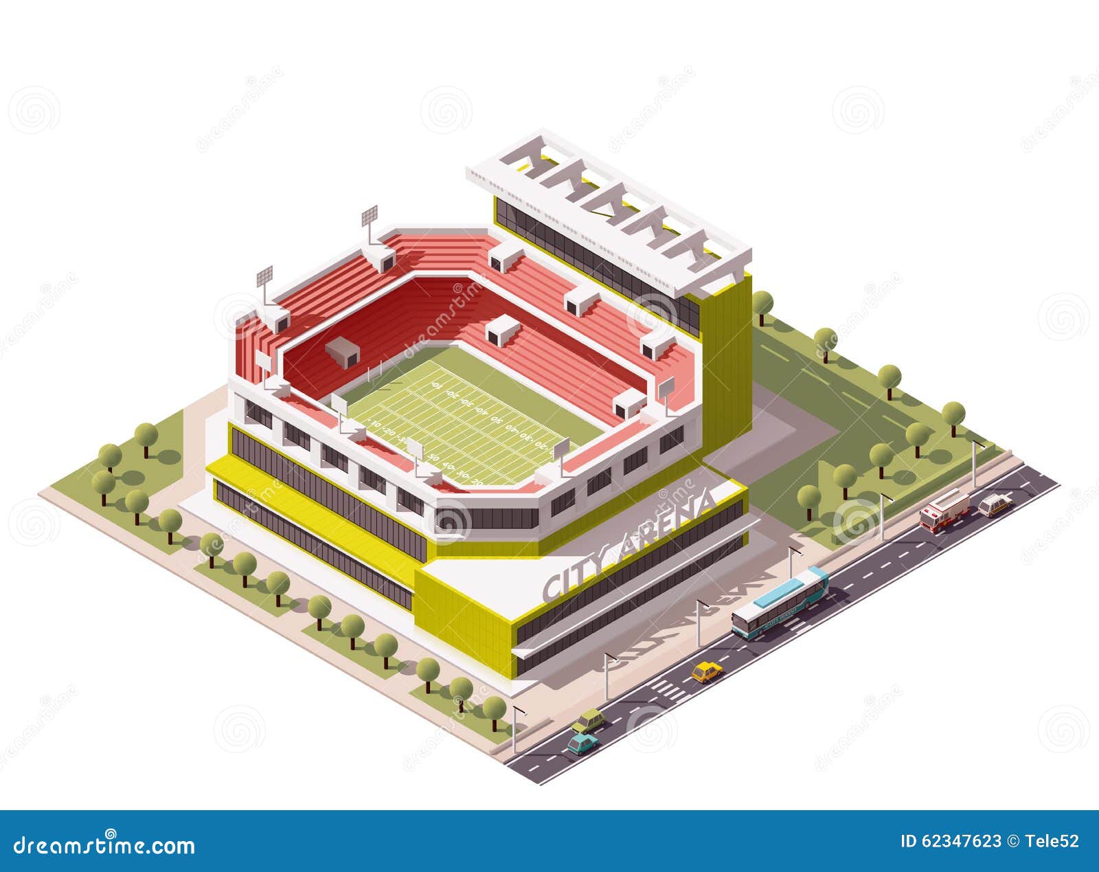 Vector isometrisch stadion vector illustratie. Illustration of buiten ...