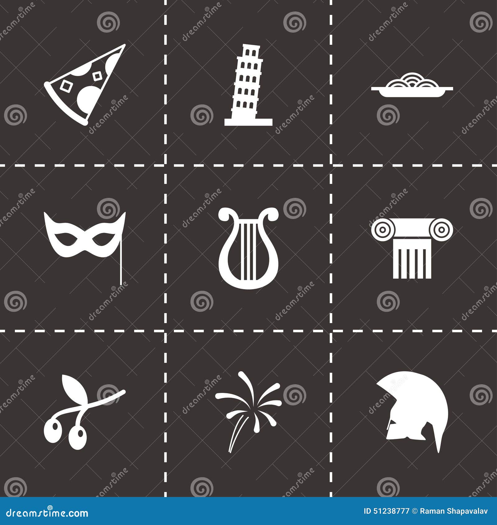 Vector italian icon set stock vector. Illustration of icon - 51238777
