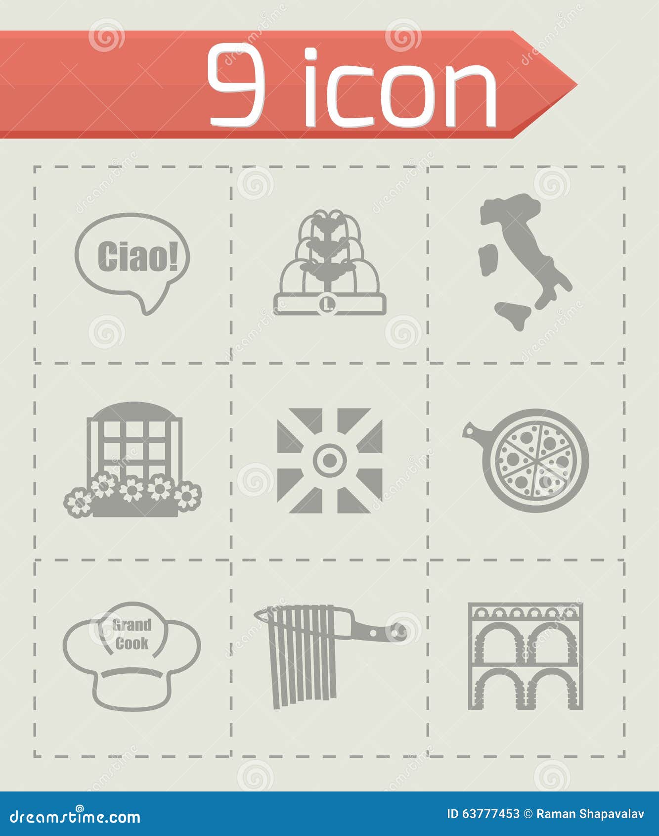 Vector Italy icon set stock vector. Illustration of vector - 63777453
