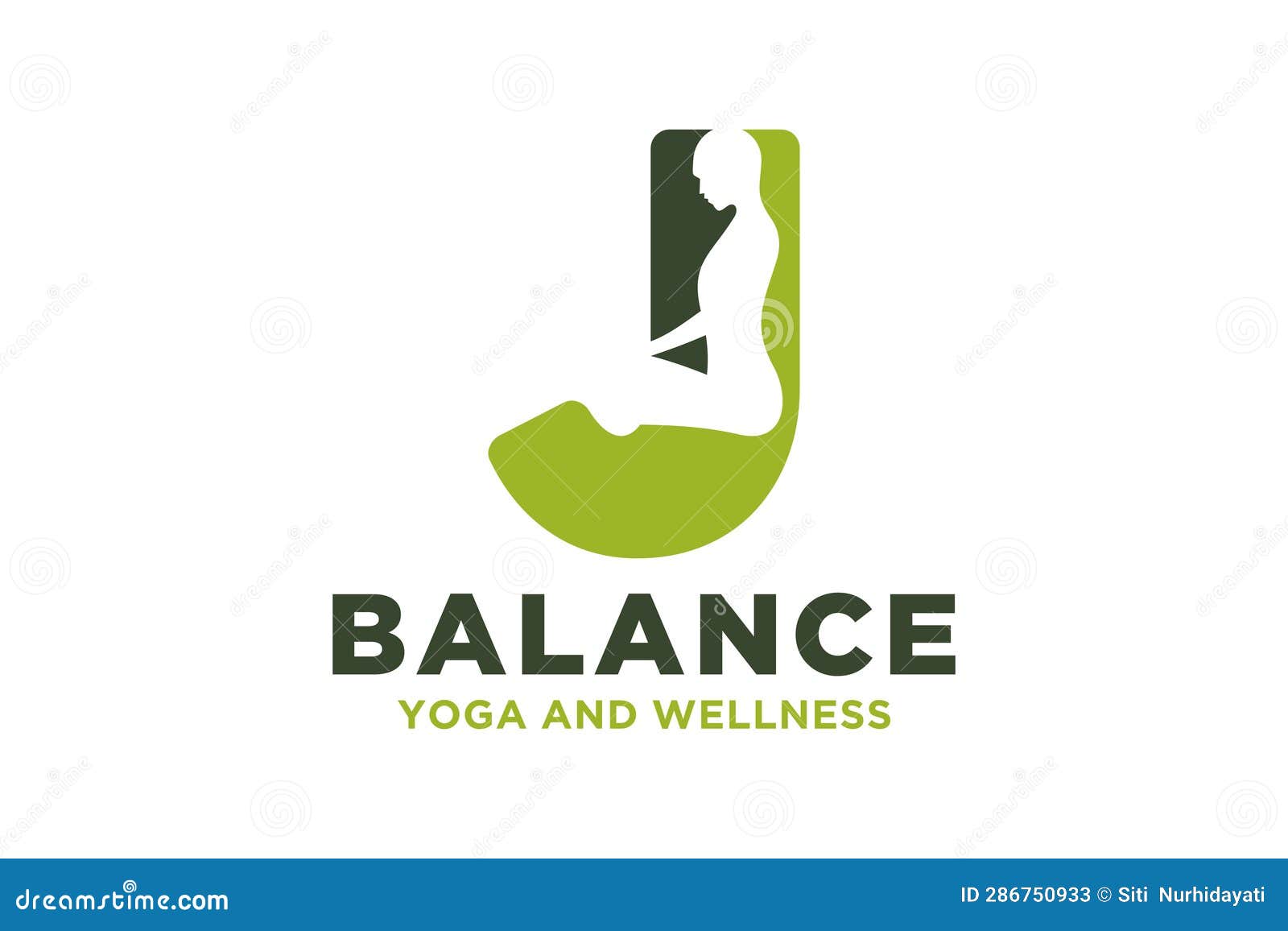 Vector J Initial Logo with Yoga Design Concept, Stock Vector ...