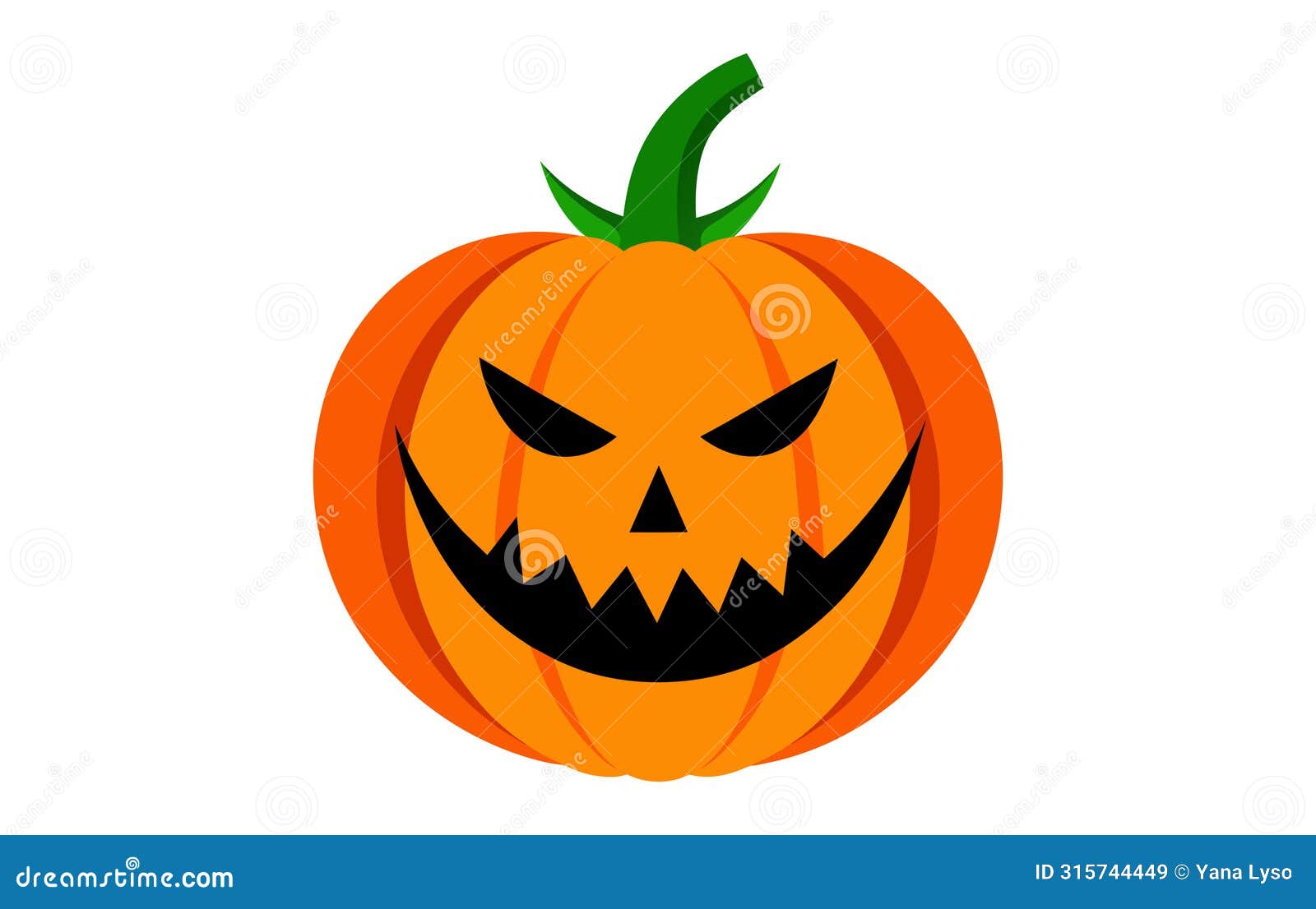 Vector Jack-o-lantern with a Menacing Grin. Halloween Pumpkin ...