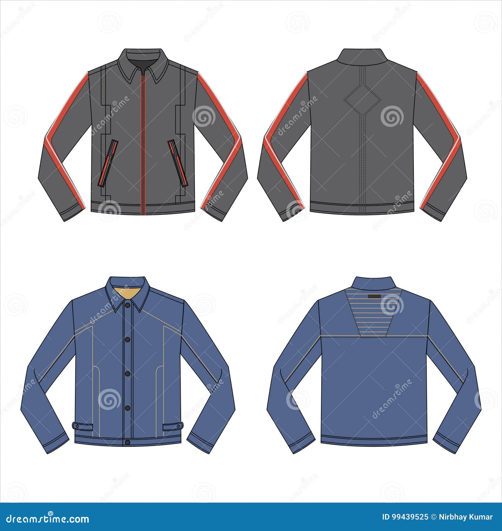 Vector Jacket with Inner Pockets Design Stock Vector - Illustration of ...