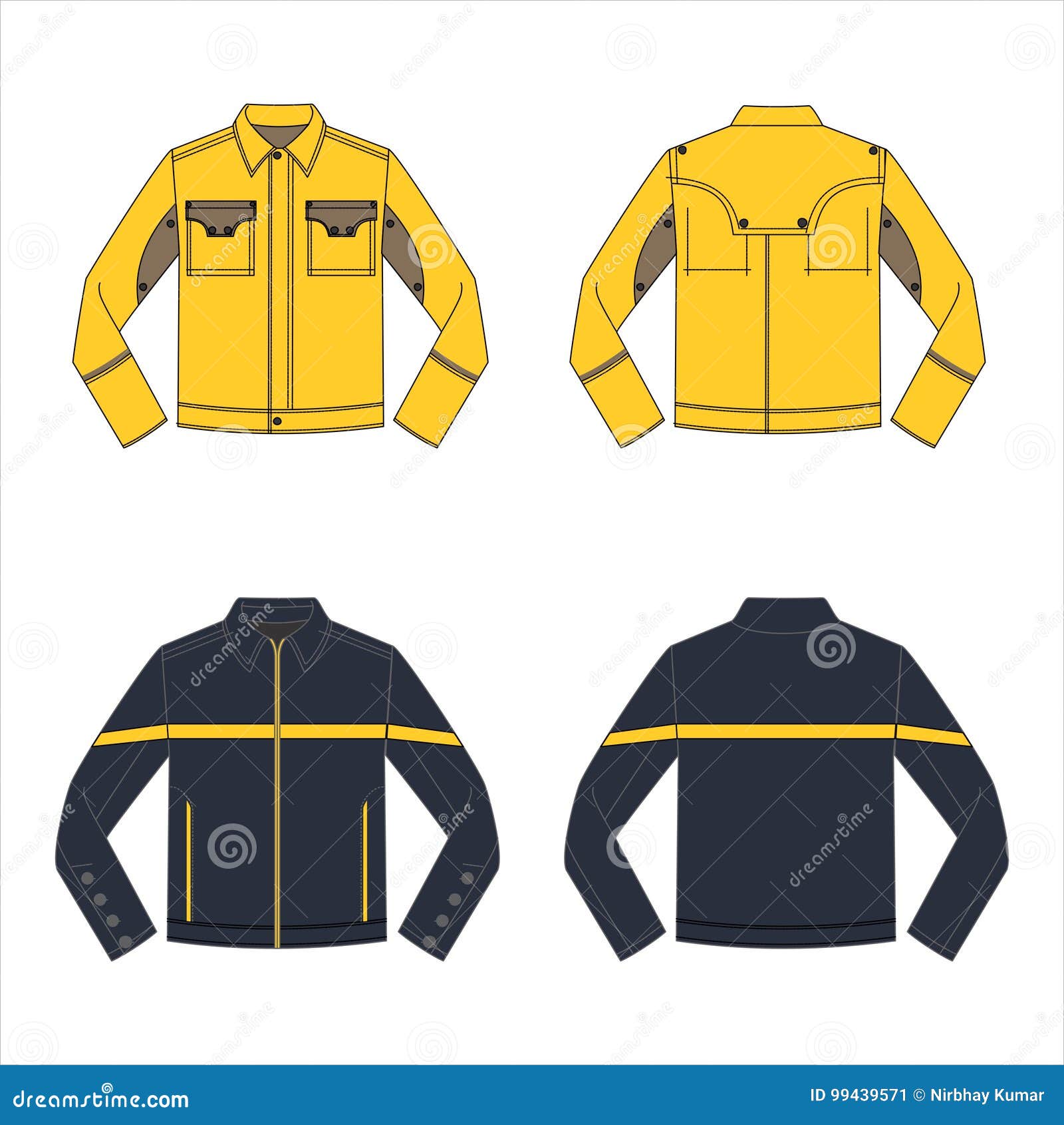 Vector Jacket with Inner Pockets Design Stock Vector - Illustration of ...