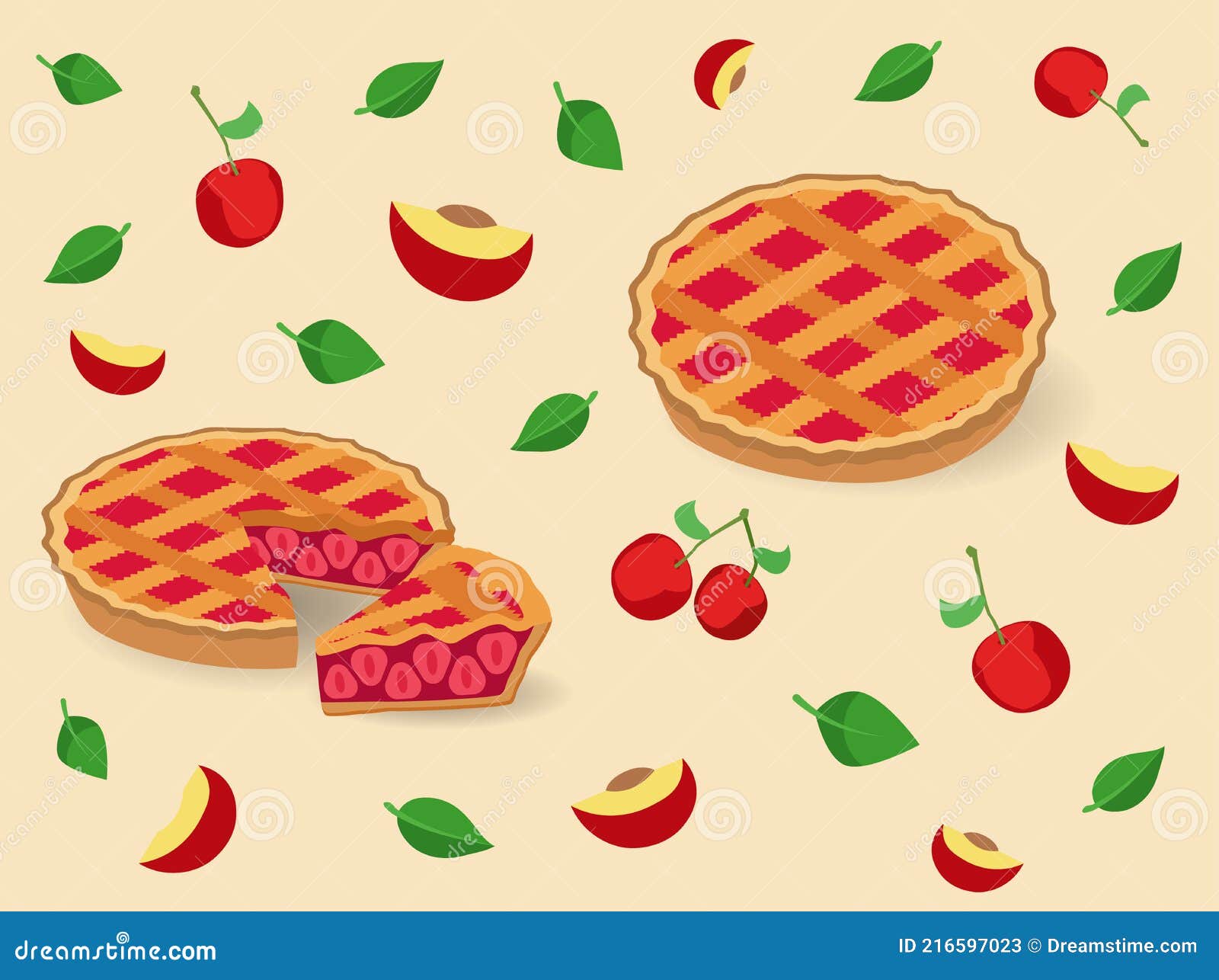 Pies vector set stock vector. Illustration of homemade - 216597023