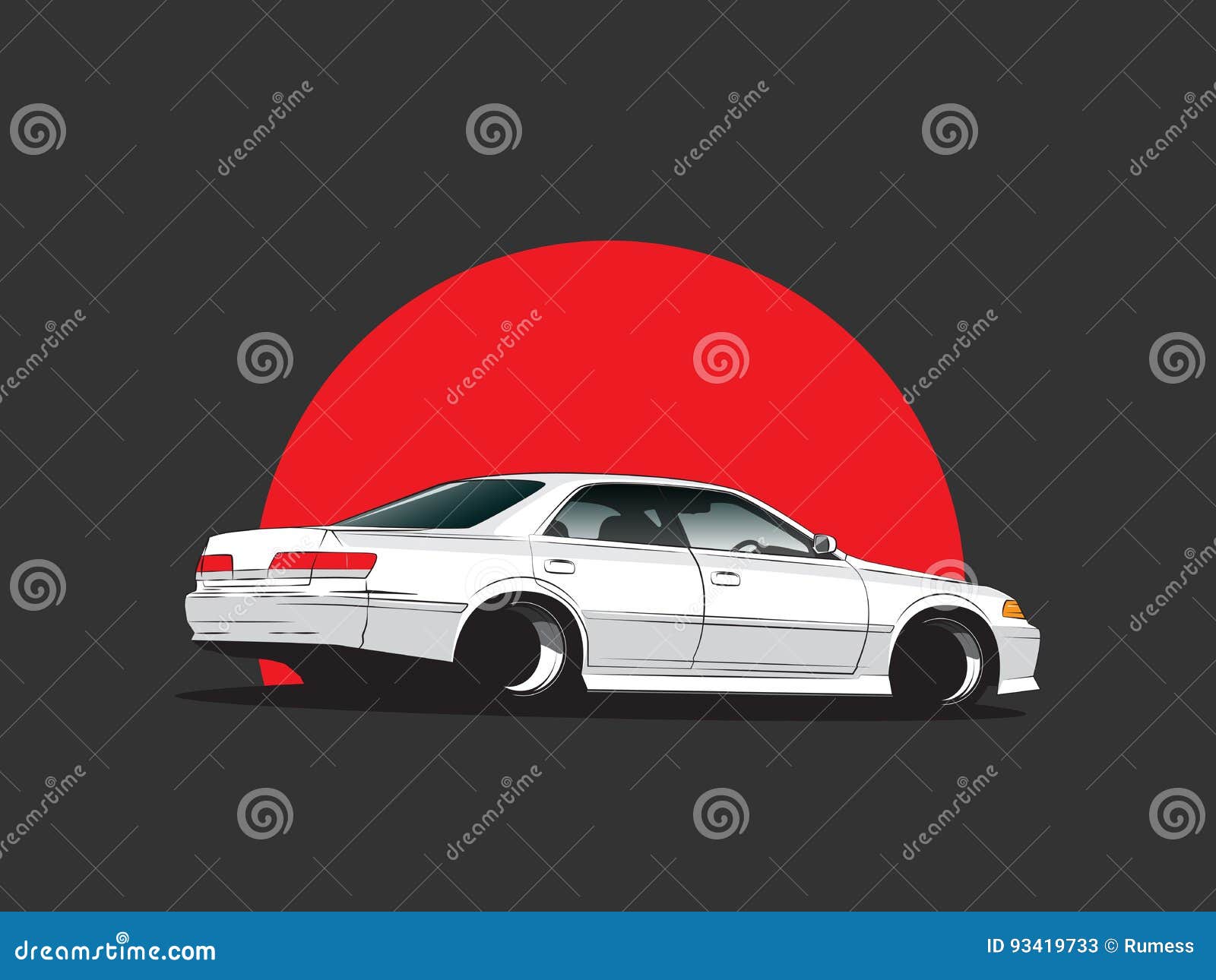 Vector japan tuning car stock vector. Illustration of service - 93419733