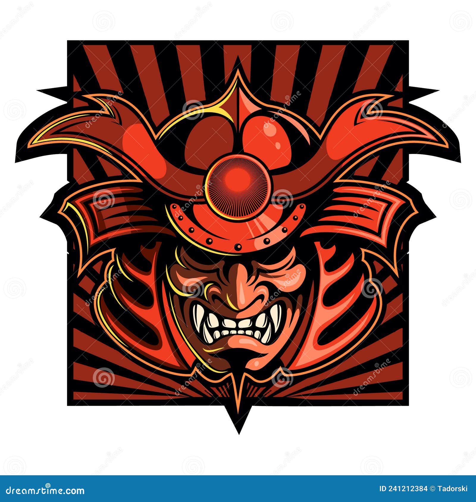 Vector Japanese Style Mask. Stock Vector - Illustration of style, light ...