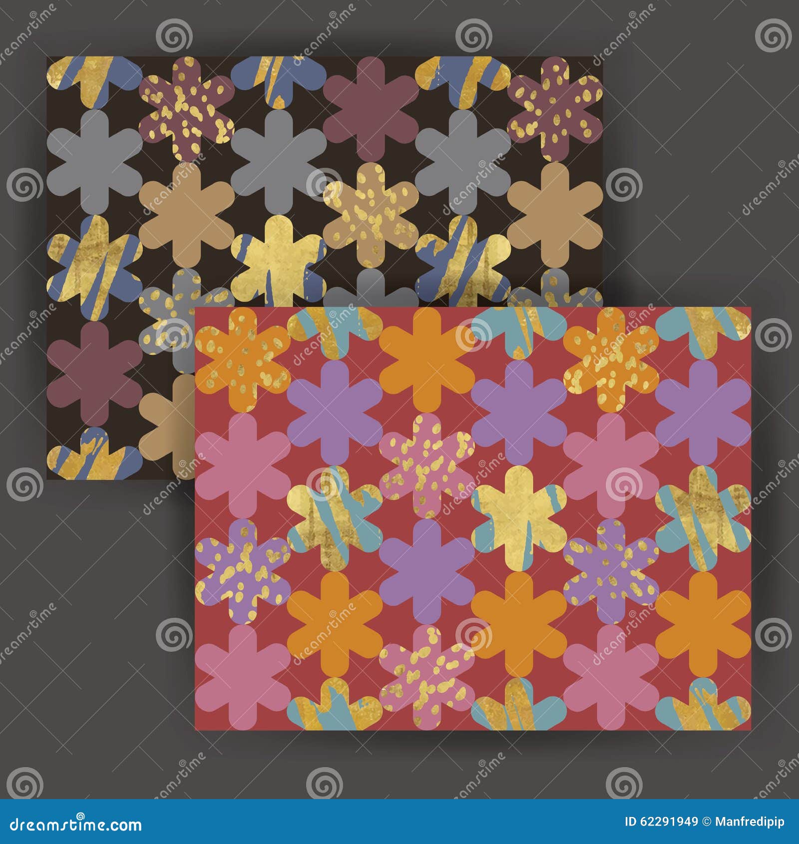 Vector Japanese Style Asterisk Seamless Pattern with Gold Foil Stamp ...