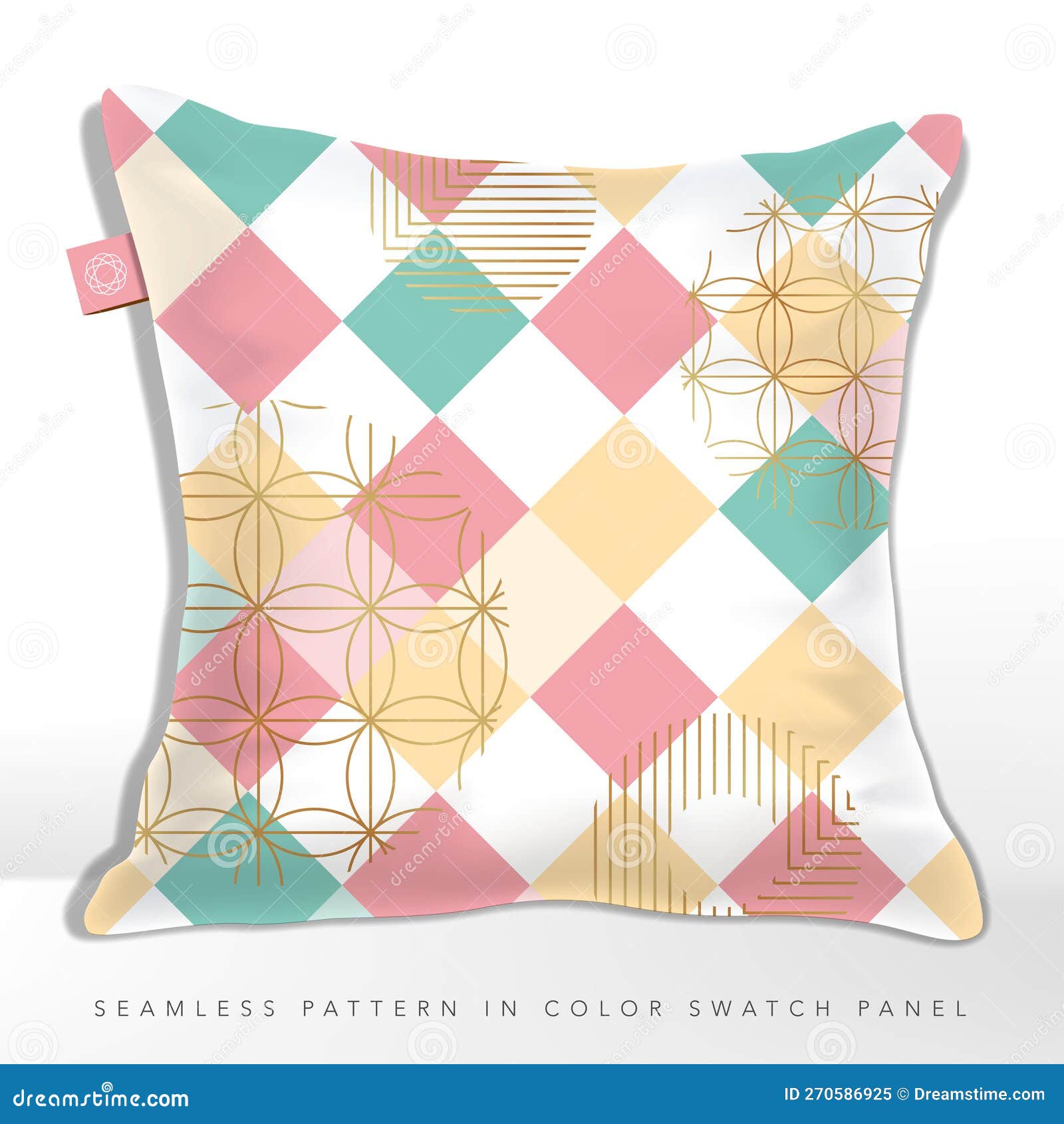 Japanese Style Multi Pastel Colors Floral and Checker Seamless Pattern ...