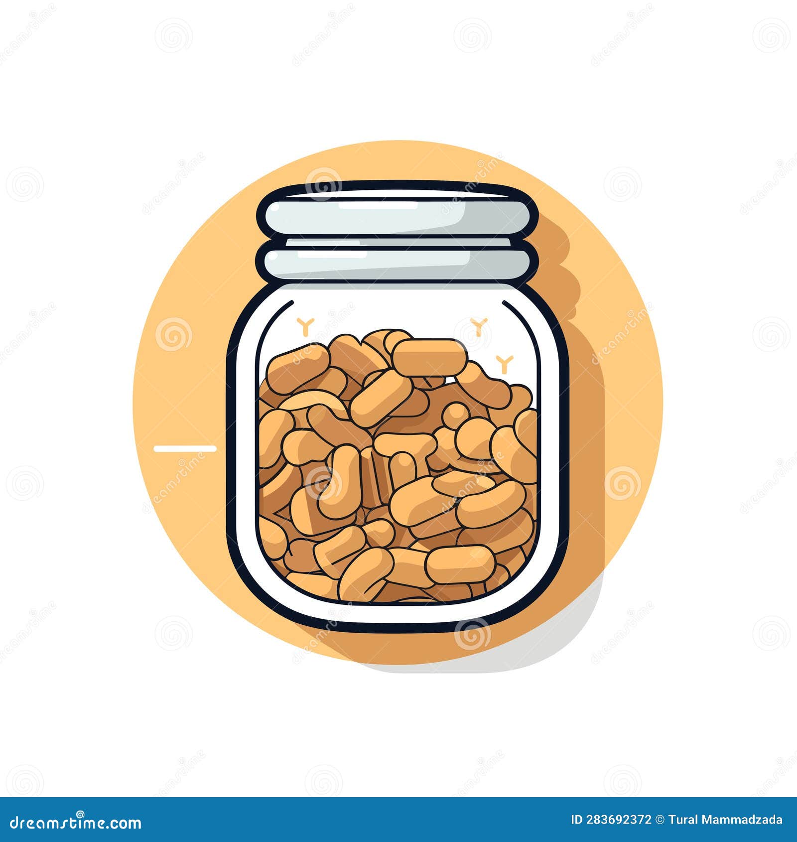 Vector of a Jar of Peanuts on a Table - Line Icon Stock Vector ...