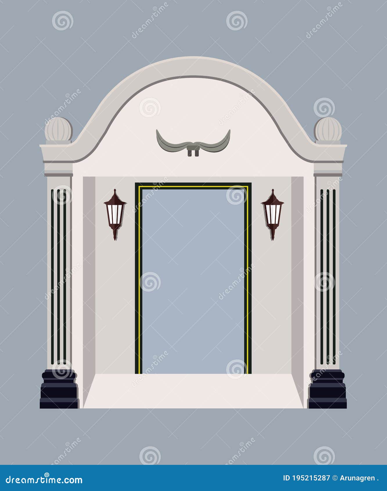 Vector of Javanese Traditional Gate Stock Vector - Illustration of ...