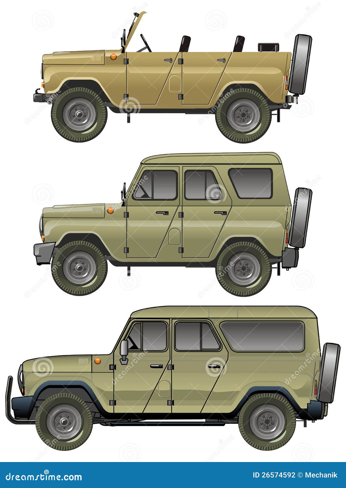 Vector Jeeps set stock vector. Illustration of terrain - 26574592