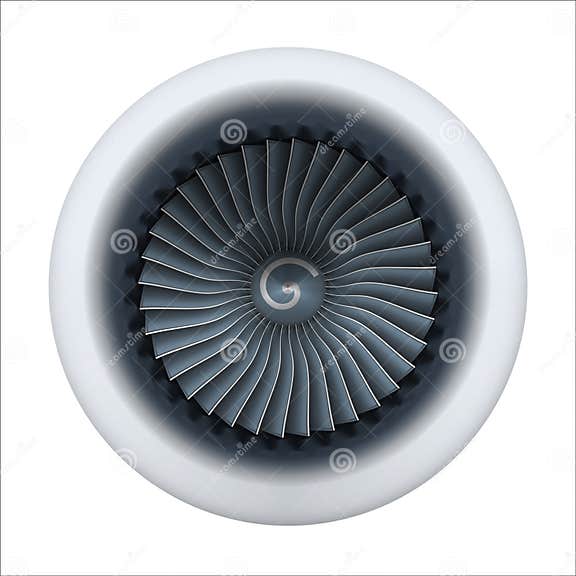 Vector Jet Engine Front View Isolated on White Stock Illustration ...